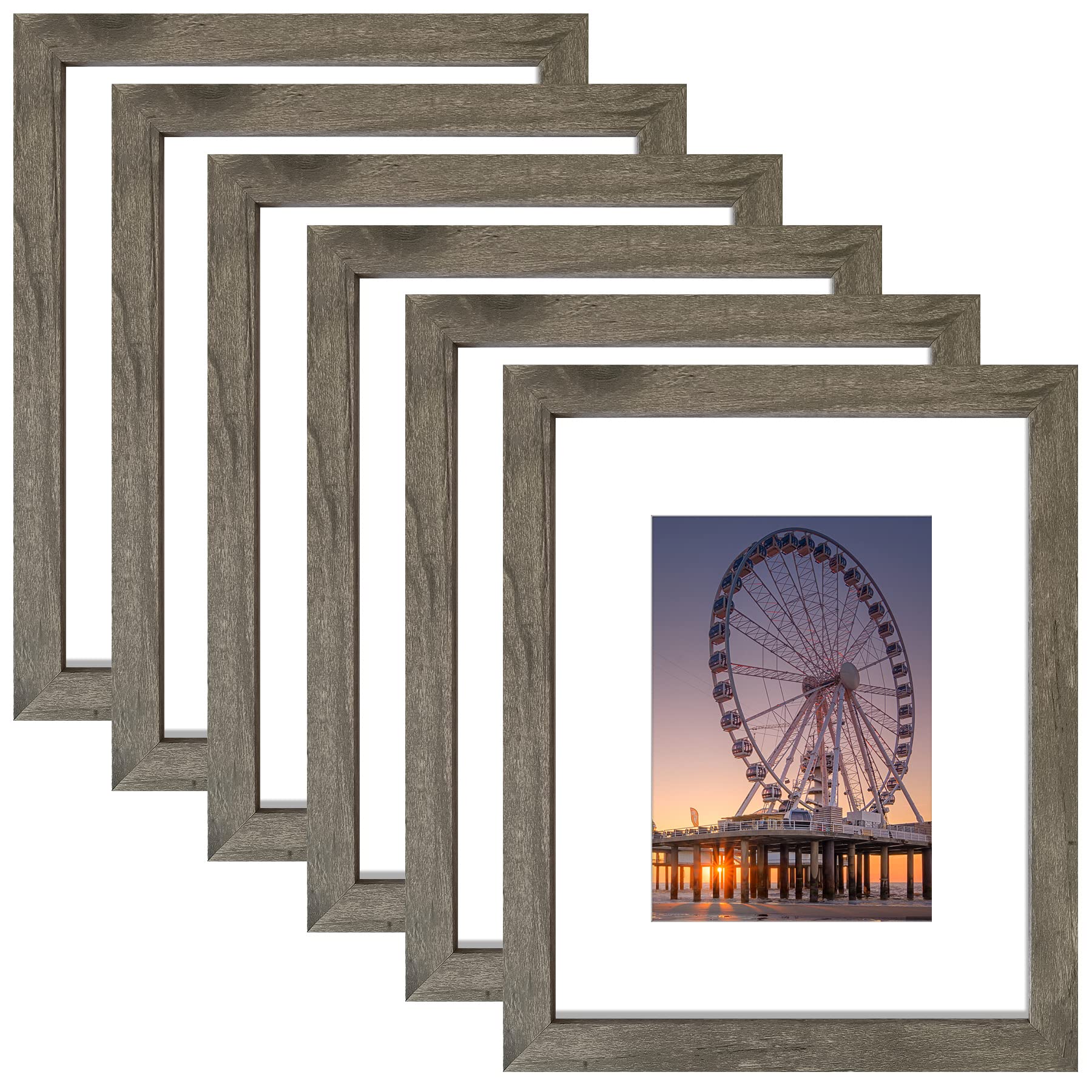 Amazon.com - BESCRCL 8x10 Picture Frame Grey Set of 6, Display Pictures ...