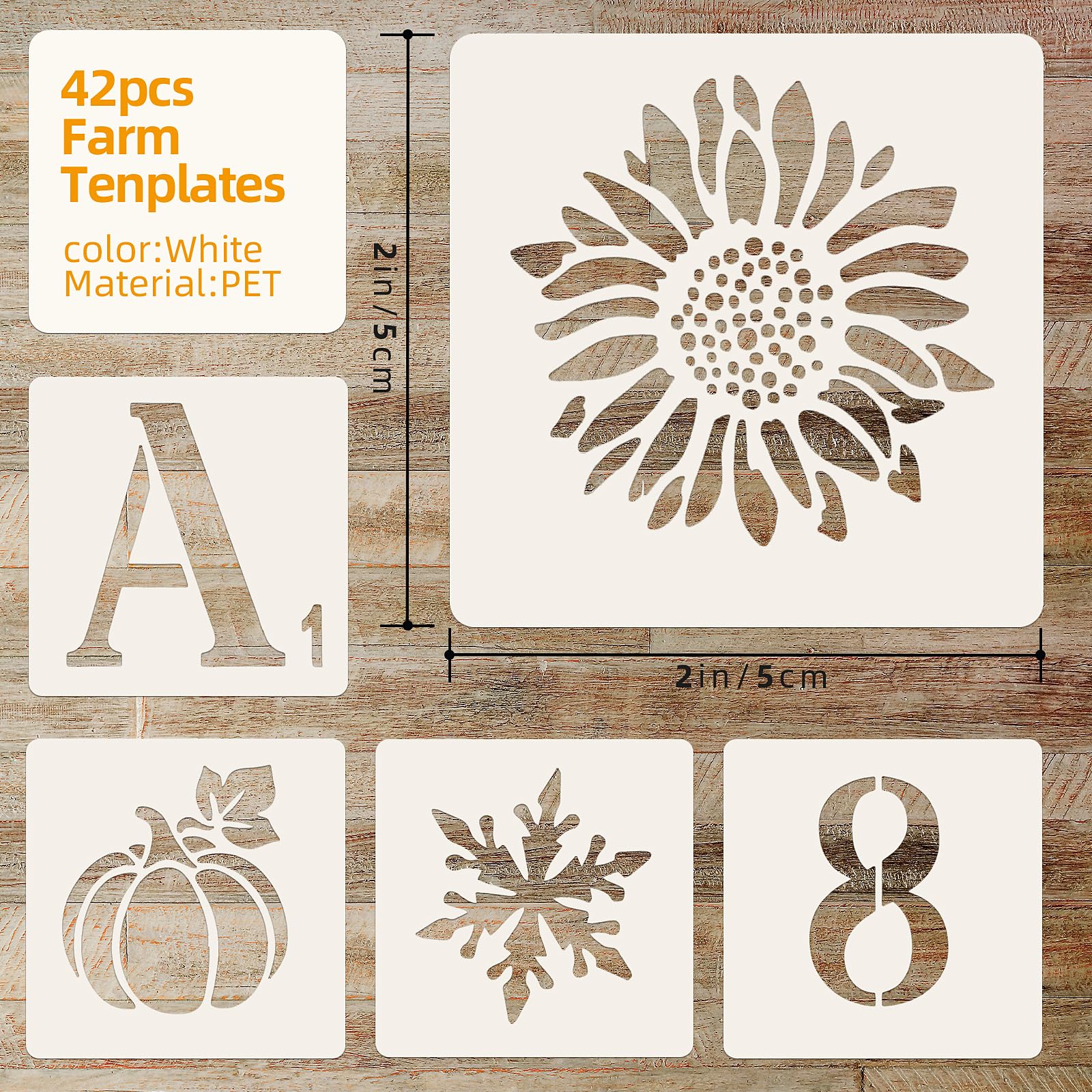 Snapklik.com : 42Pcs Custom Letter Stencils, 2 Inch Alphabet Number ...