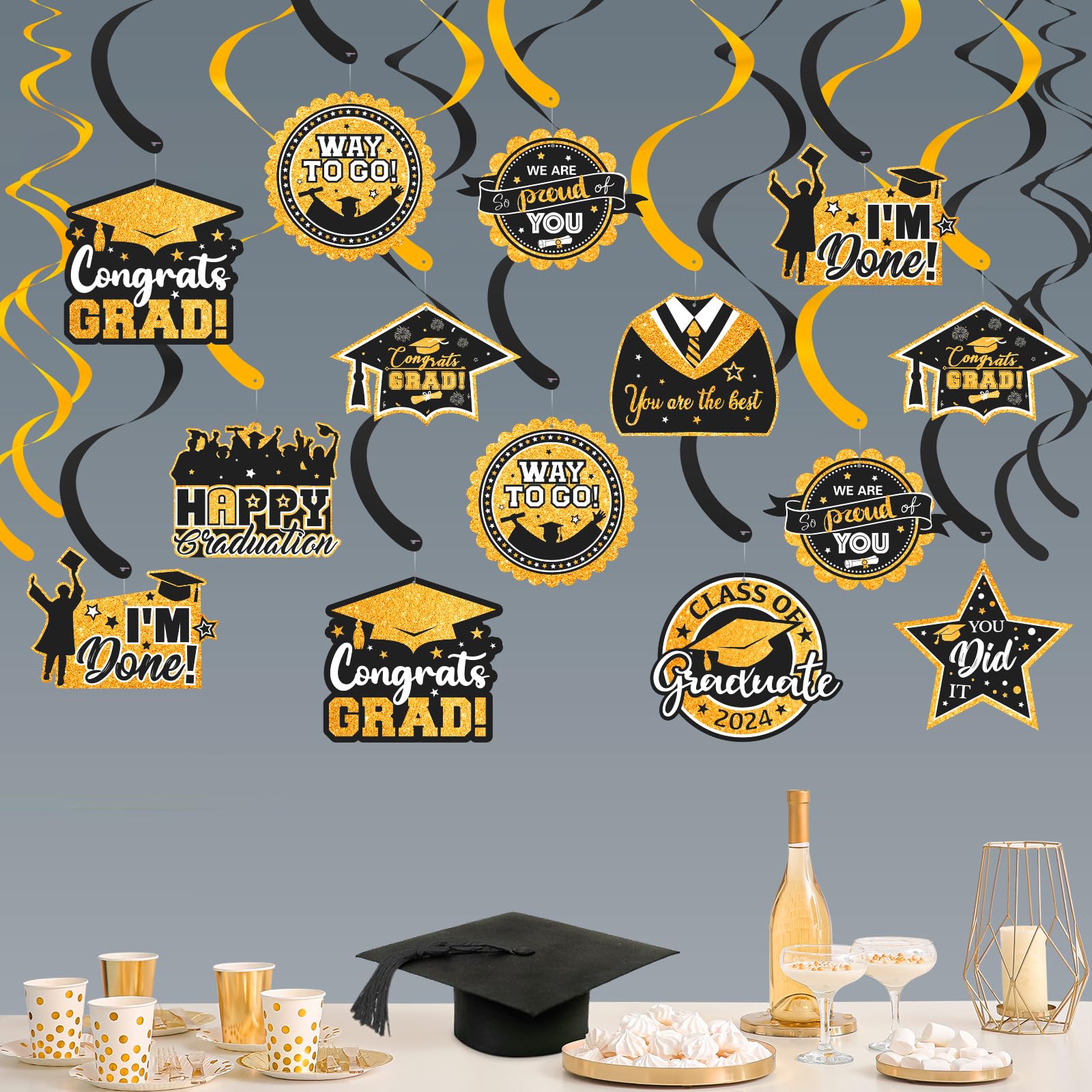 Amazon.com: 20 Pack Graduation Party Decorations 2024 - Congrats Grad ...
