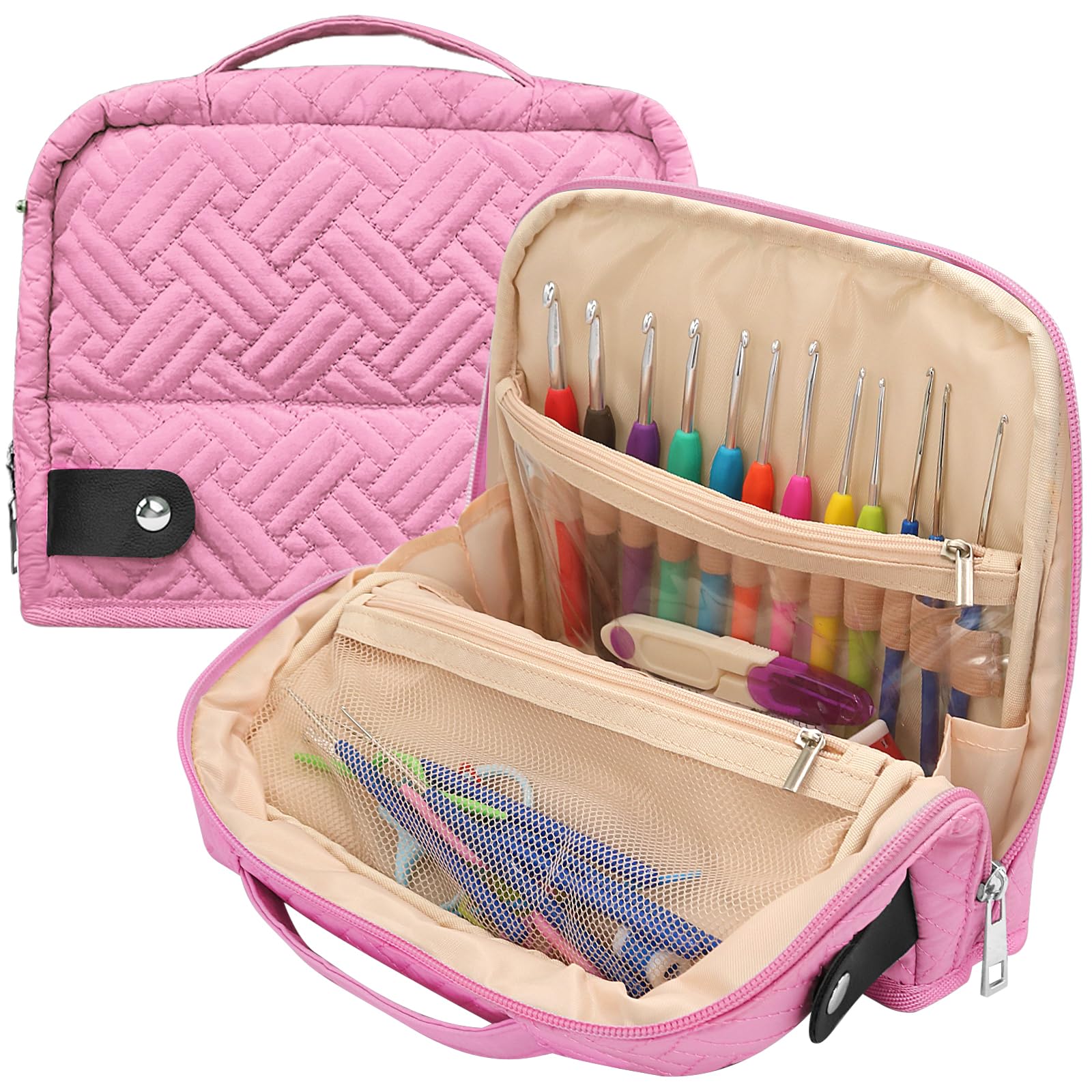 Amazon.com: EVNEED Empty Crochet Hook Case,Crochet Hook Organizer Case ...