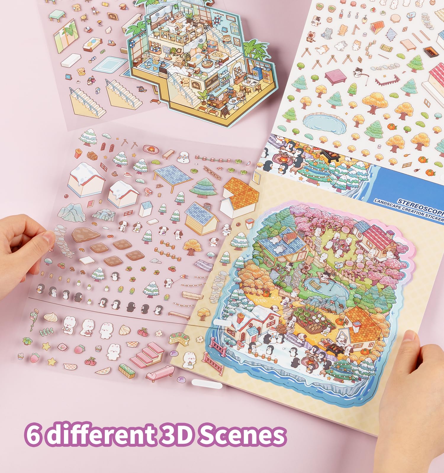 3d Sticker Scene Reusable Miniature Scene Stickers, Room Design Sticker ...