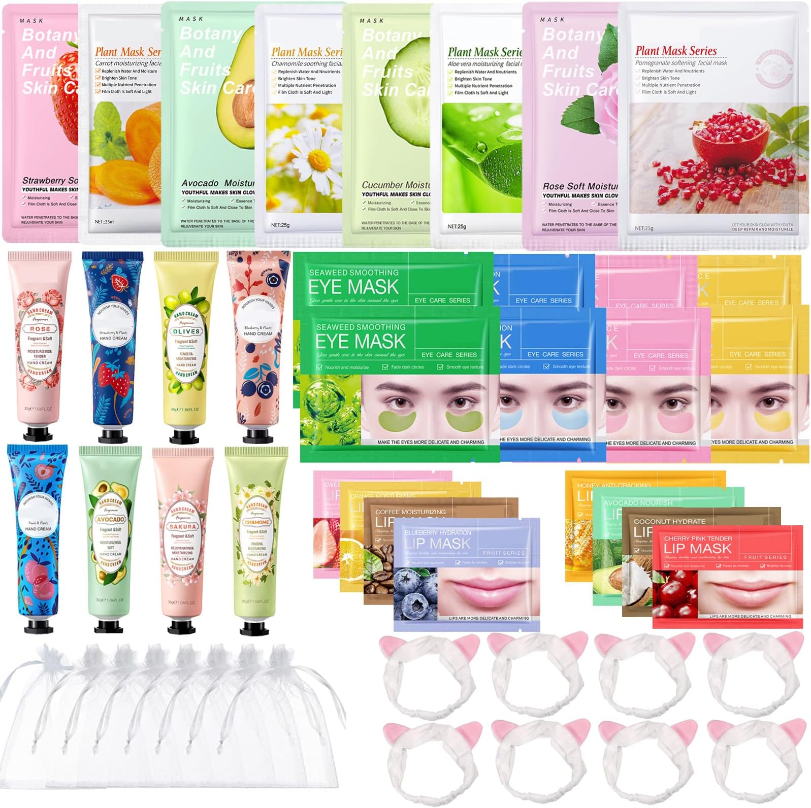 Amazon.com : 48 Pcs Spa Party Supplies, Facial Masks,Under Eye Patches ...