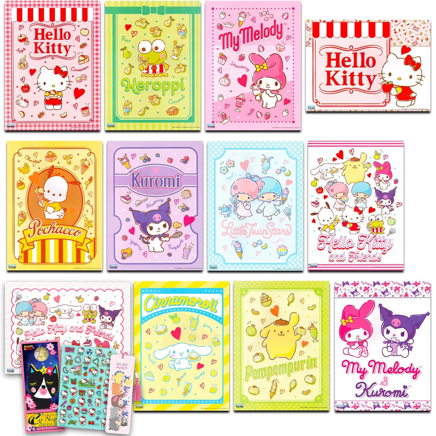 Amazon.com: Hello Kitty Poster Set - Hello Kitty Room Decor Bundle with ...
