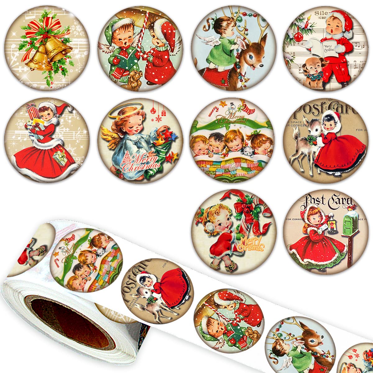 Amazon.com : Vintage Christmas Stickers-500pcs Traditional Christmas ...