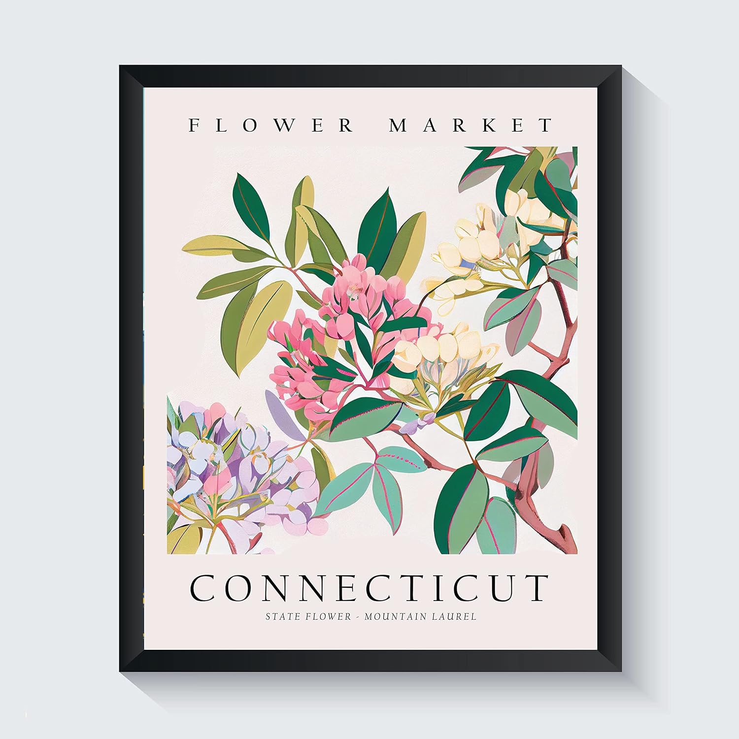Amazon.com: Connecticut Flower Market Art Print, Connecticut Poster ...