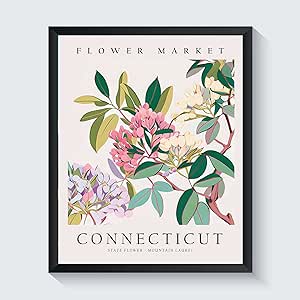 Amazon.com: Connecticut Flower Market Art Print, Connecticut Poster ...