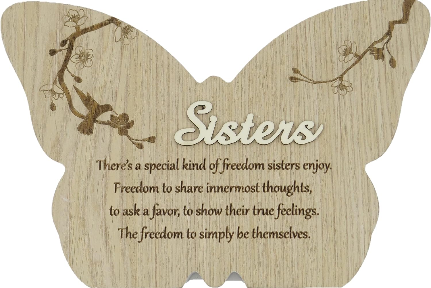 Amazon.com: UNIDECO Wooden Butterfly Wall Décor - 8.75 Inch Big Sister ...