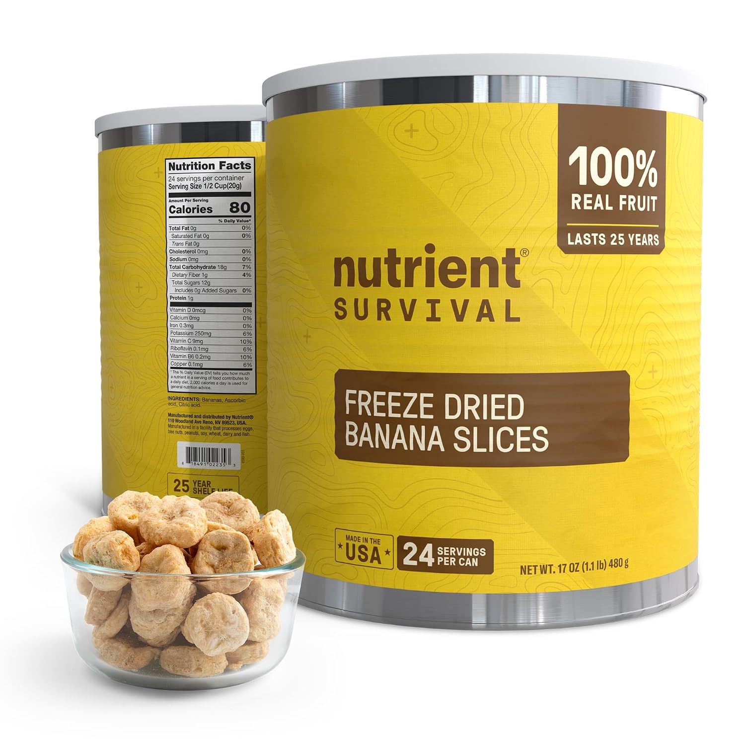 Amazon.com: Premium Freeze-Dried Bananas – #10 Can | 25-yr Shelf Life ...