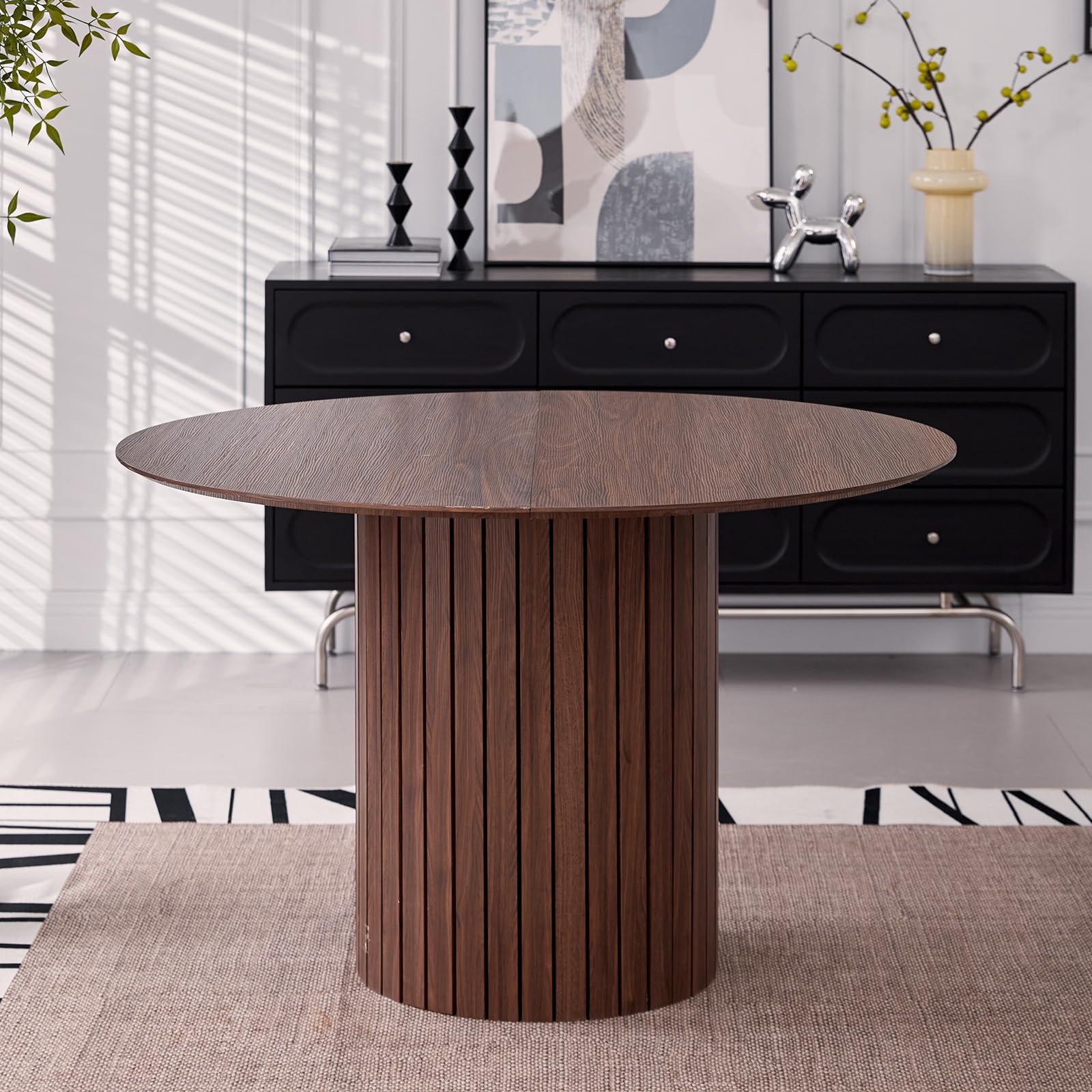 Amazon.com - Lecafur HL Round Dining Table,47 Inches Modern Wood ...