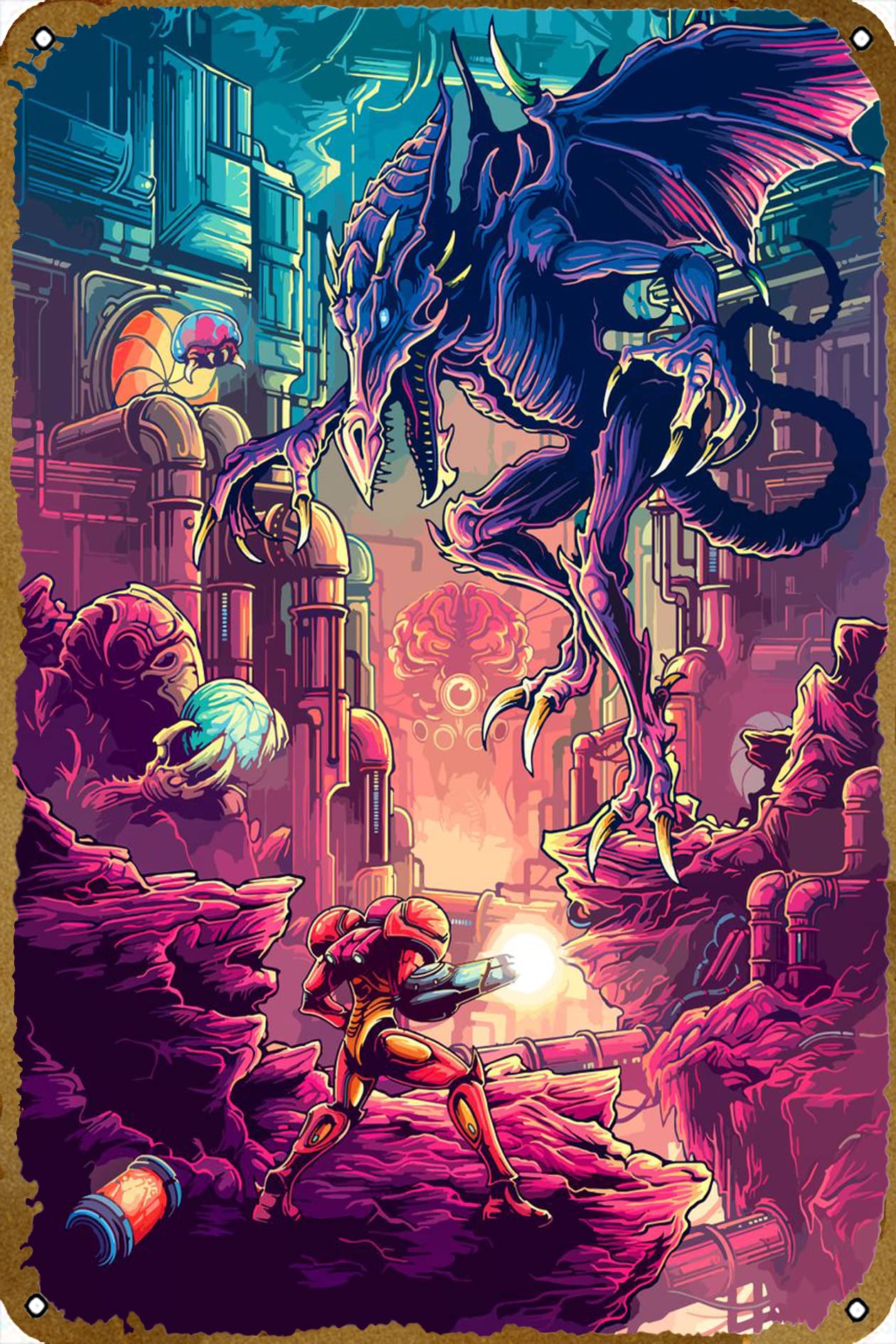 Amazon.com: Metroid samus Poster Video Game Metal Tin Sign Gaming Cool ...