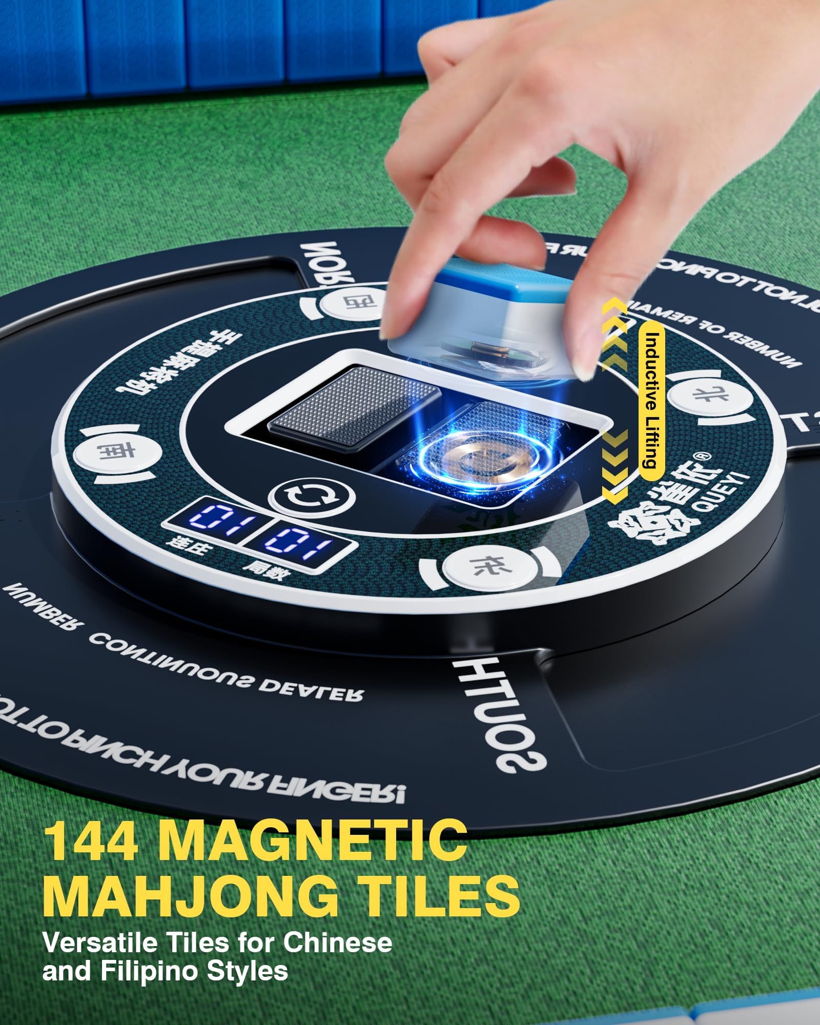 Snapklik.com : PYY Automatic Mahjong Table - Portable Electric MaJiang ...