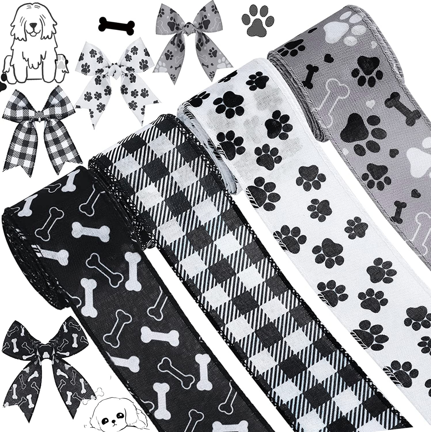 Dog Print Ribbon