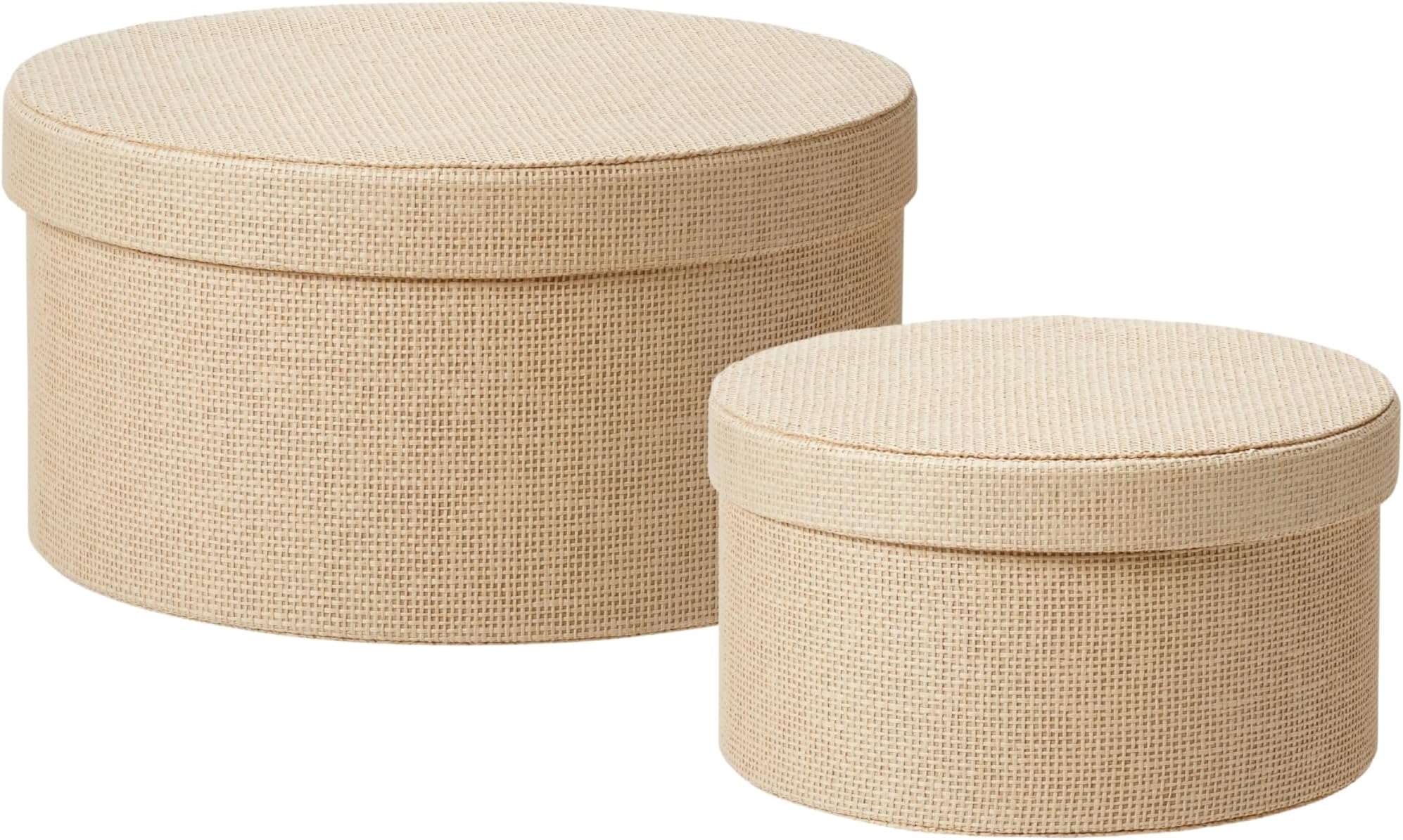 Event Decor Beige Woven Effect Storage Boxes Set of 2 Like IKEA ...