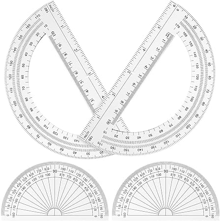 Amazon.com : Plastic Protractor Math Protractors 180 Degrees, 6 Inch ...