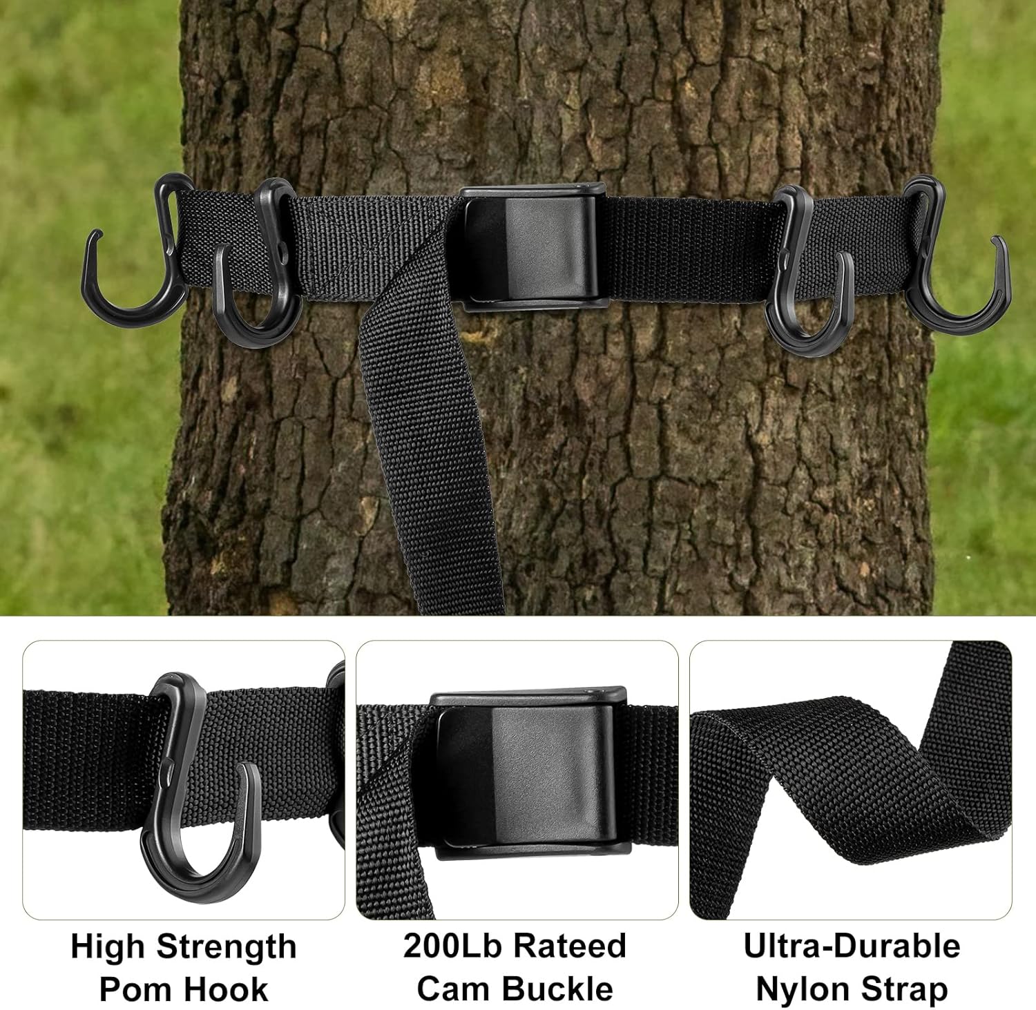 Leelosp 36 Pcs Treestand Strap Gear Hangers Multi Hook Accessory Holder ...