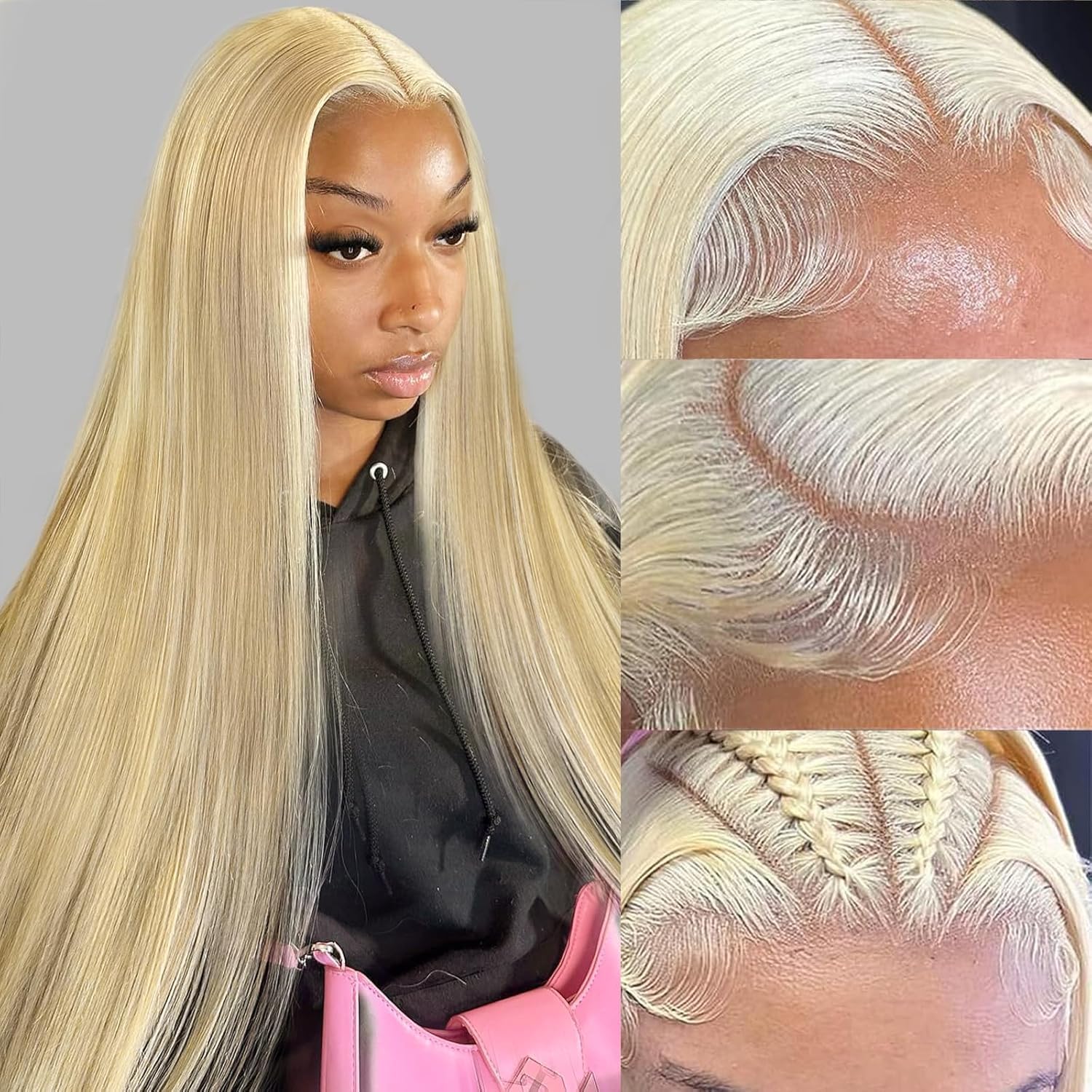 Amazon.com : 613 Lace Front Wig Human Hair 13x6 Transparent Lace Straight Blonde Lace Front 613 ...