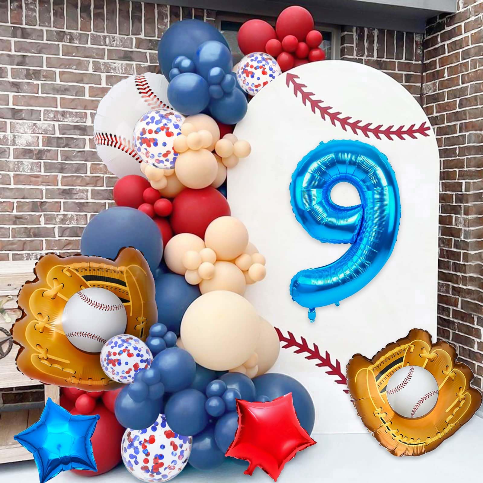 Baseball Balloons Baseball Birthday Party Balloons, 32 Inch Navy Blue ...