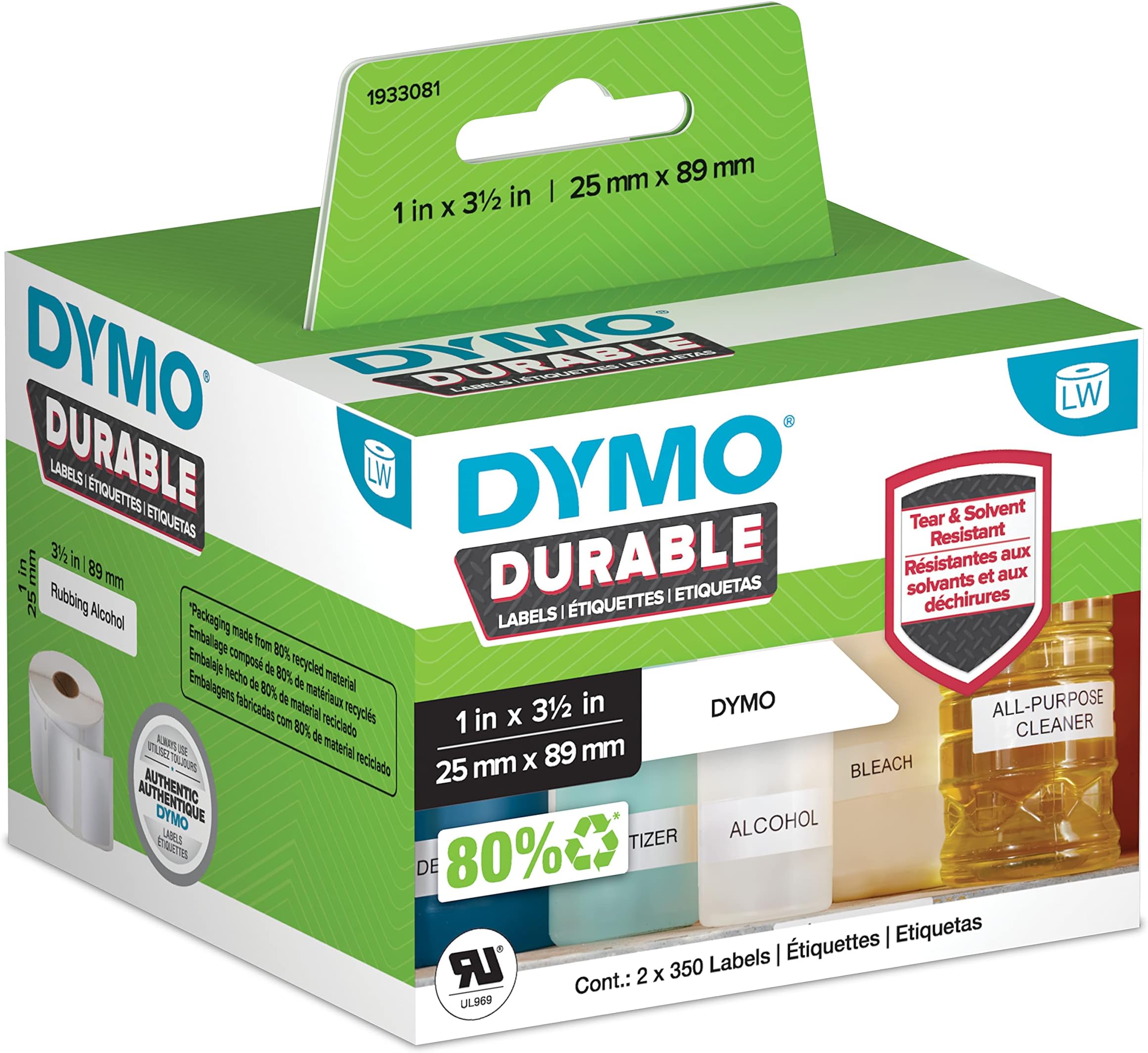 Amazon.com: DYMO LW Durable Labels for LabelWriter Label Printers ...