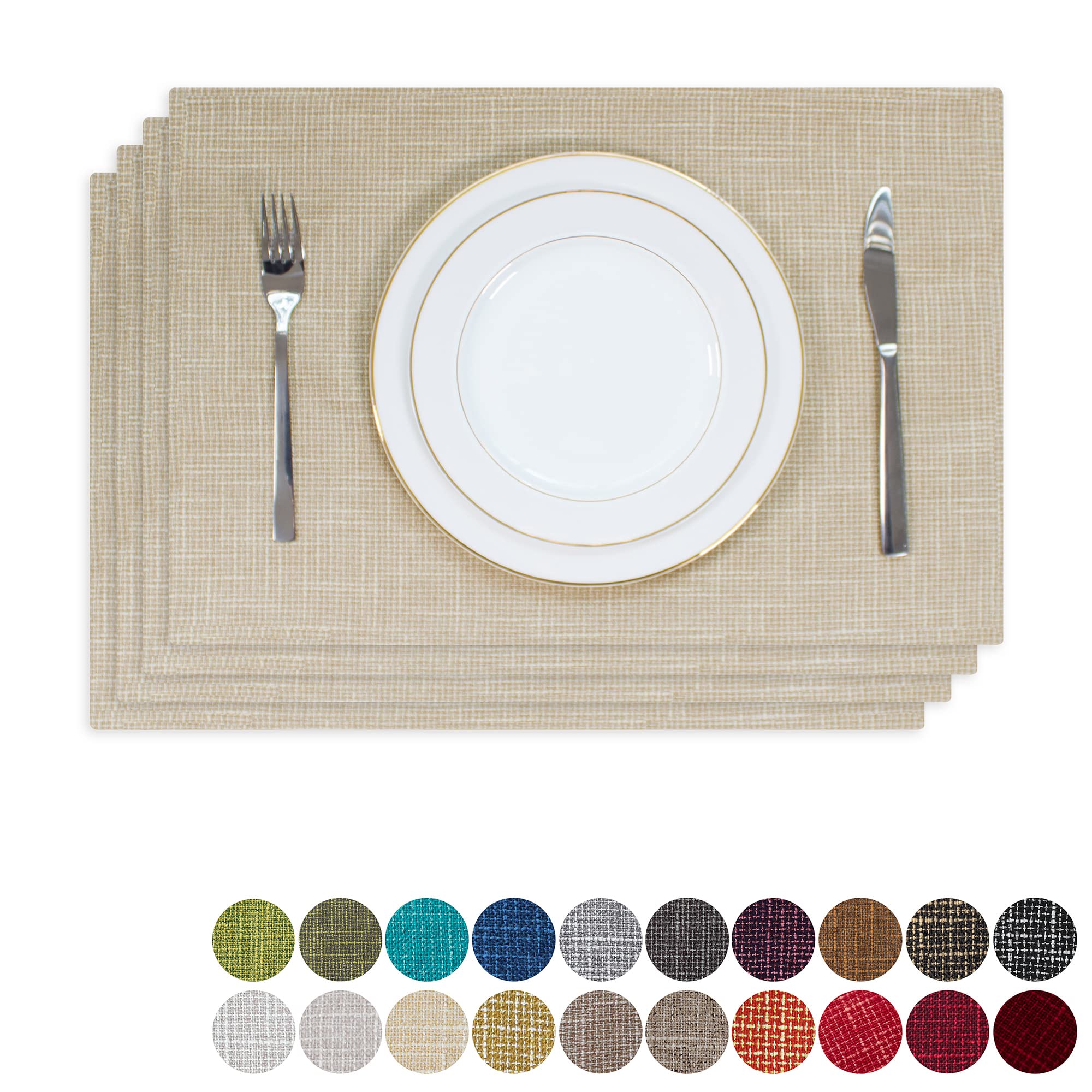 Amazon.com: Kevin Textile Table Mats Set of 4 Heat Resistant Washable ...