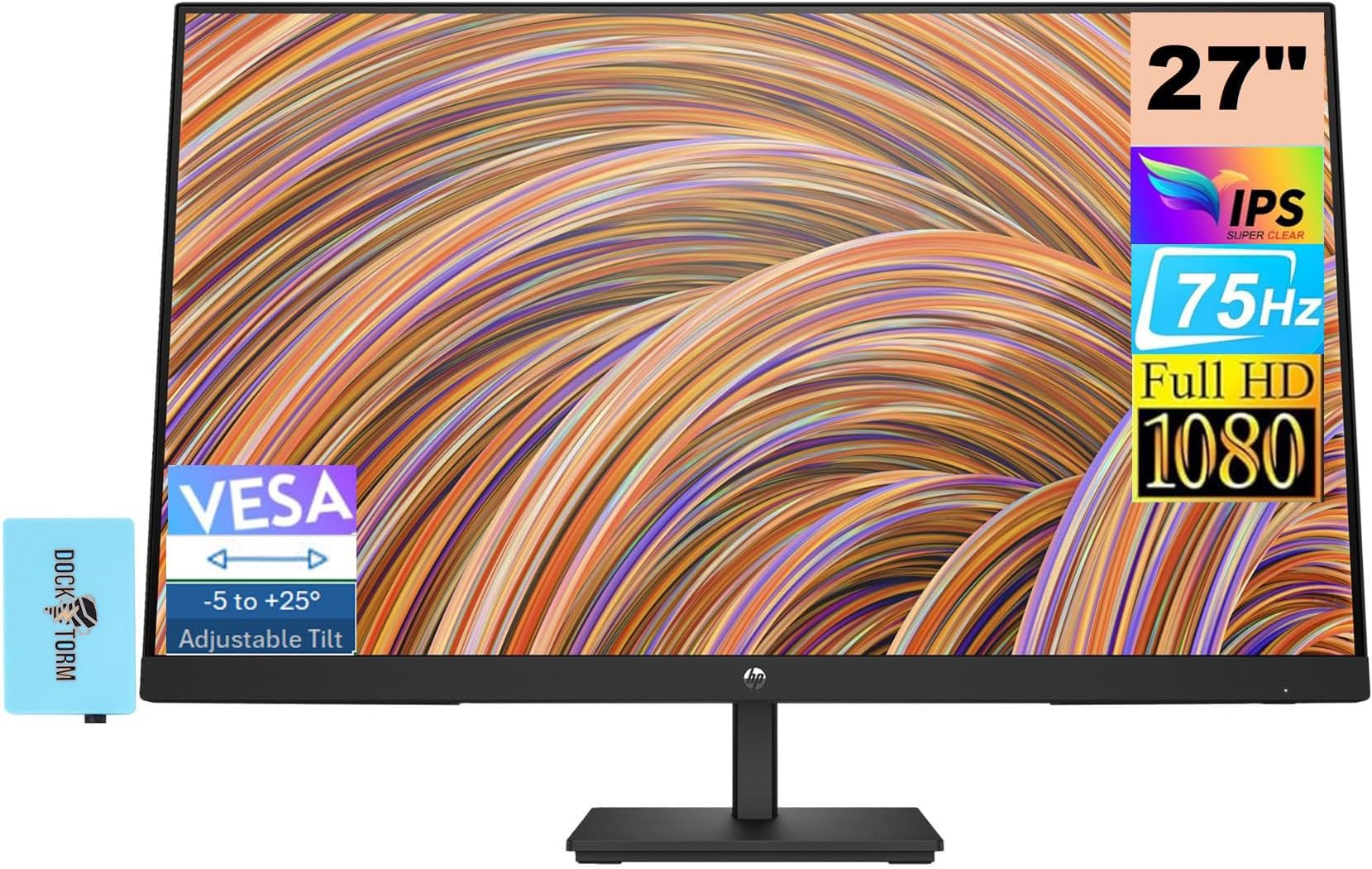 Amazon.com: HP 27h Full HD Monitor - Diagonal - IPS Panel & 75Hz Refresh Rate - Smooth Screen ...