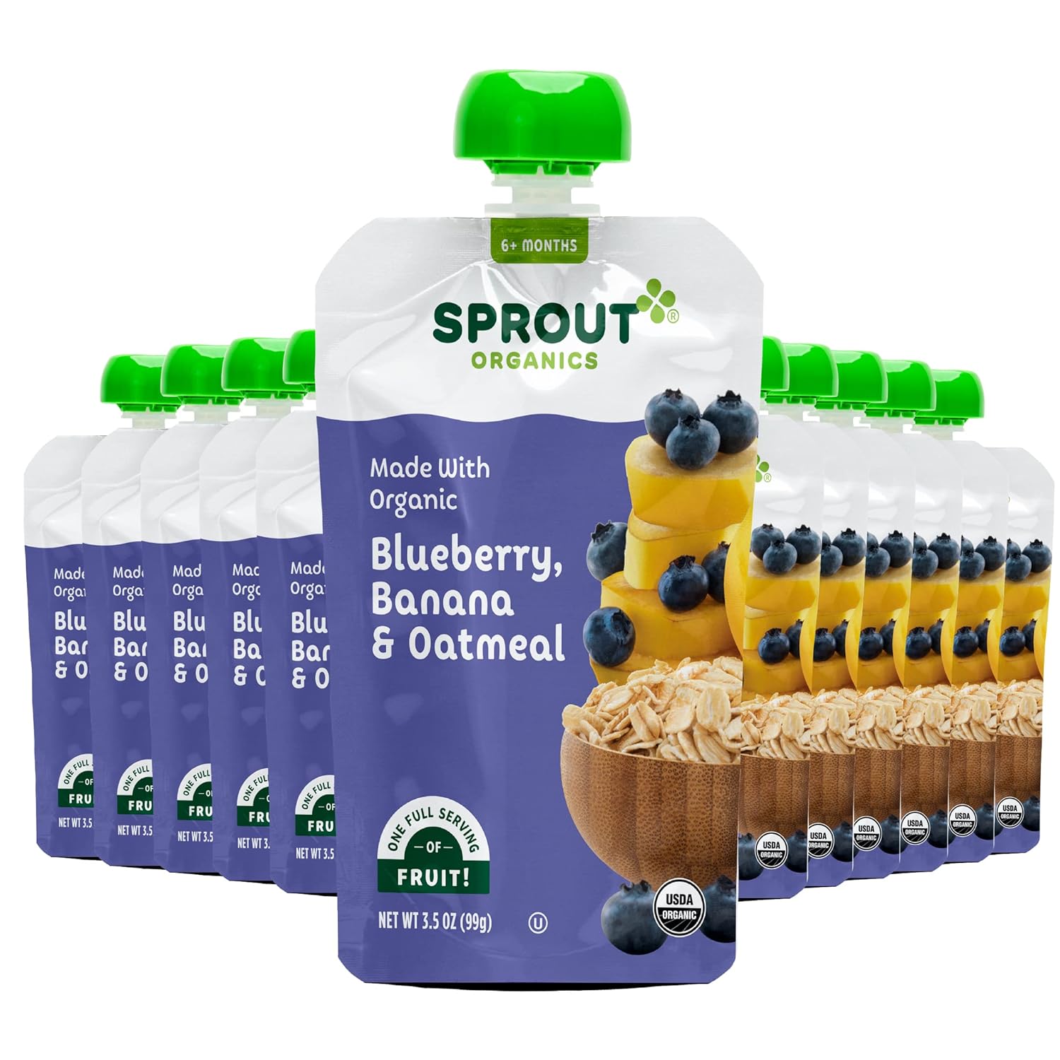 Amazon.com : Sprout Organic Stage 2 Baby Food Pouches, Blueberry Banana ...