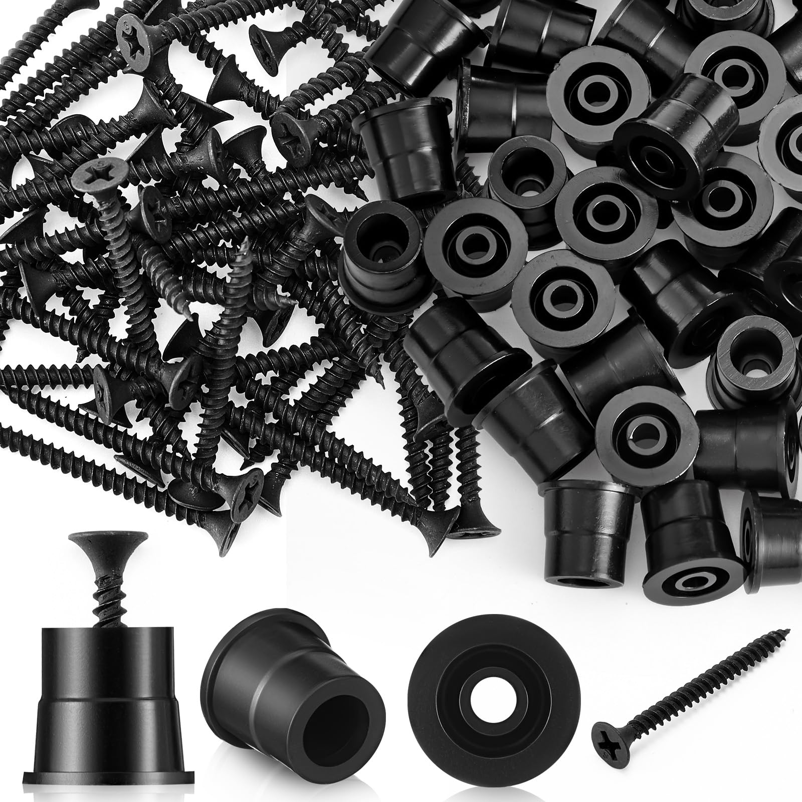 Pangda 200 Pcs Plastic Baluster Connectors for 3/4" OD Round Balusters ...