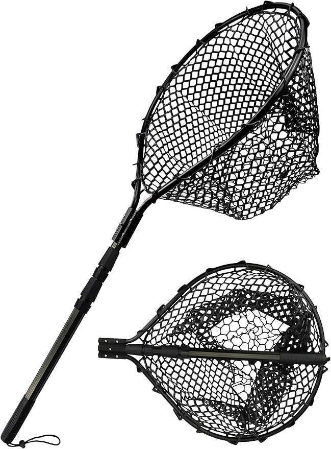Hlotmeky Rubber Landing Net - Large Heavy Duty Fishing Net for ...