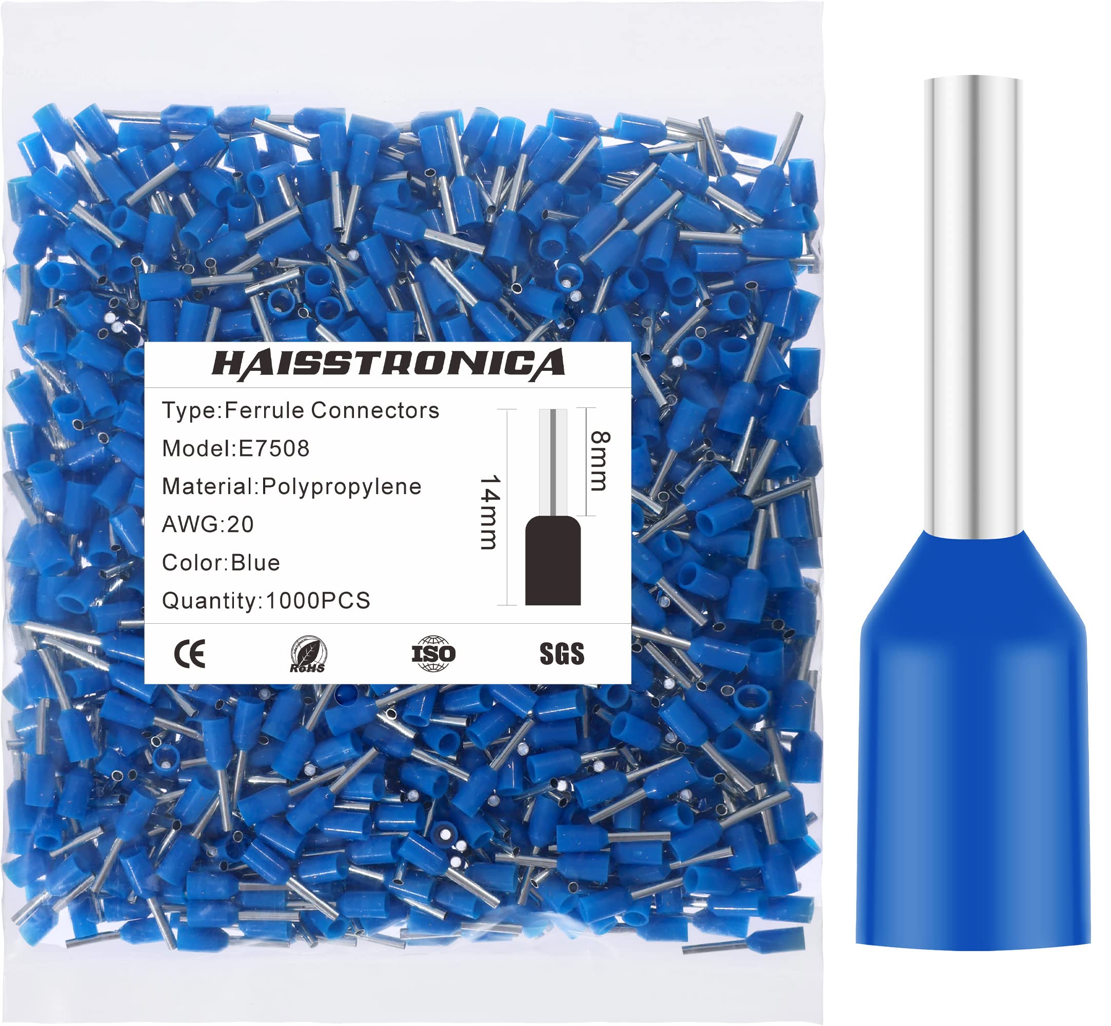 Snapklik.com : Haisstronica 1000PCS Wire Ferrules Connectors
