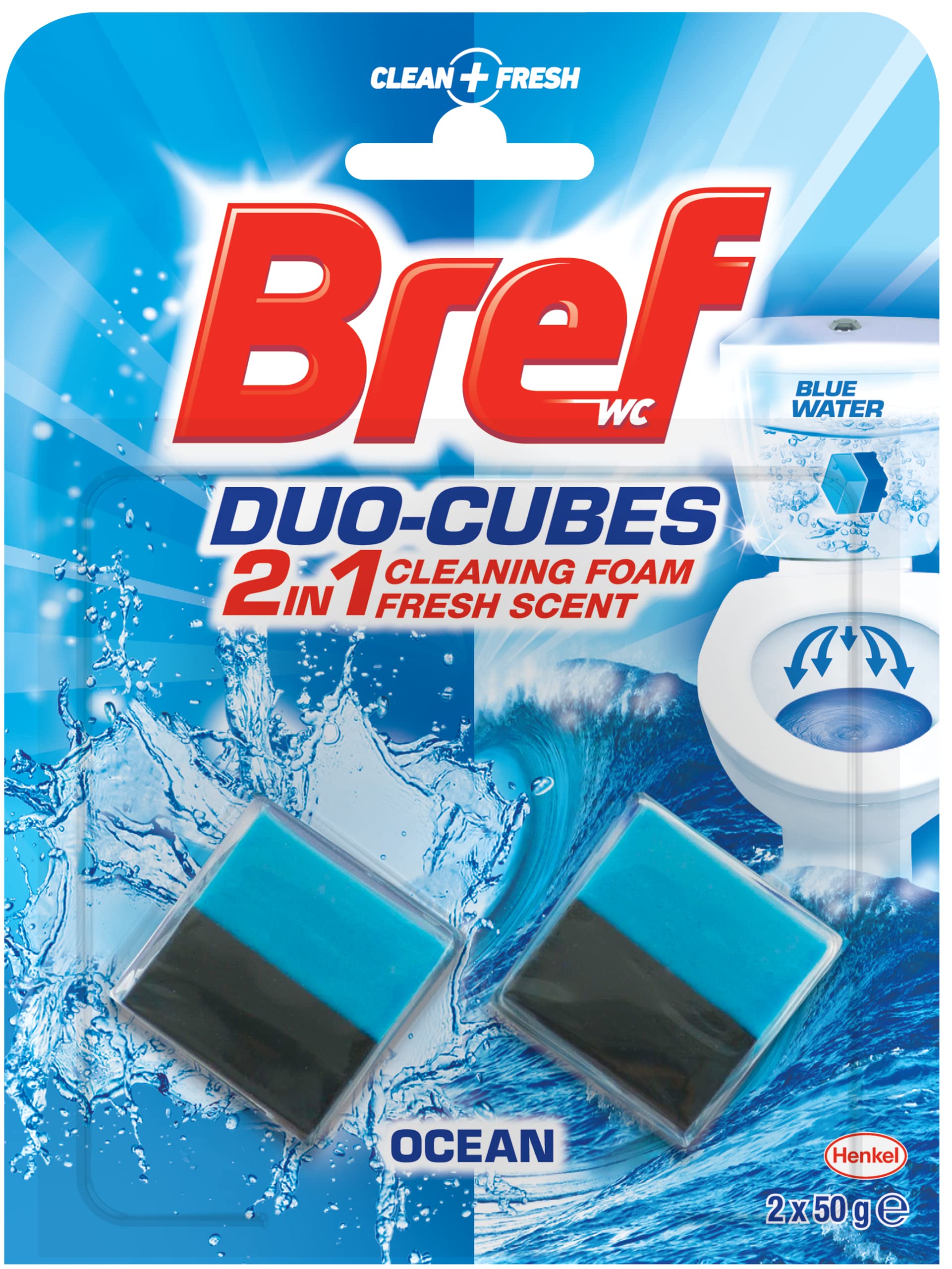 Bref Duo Cubes Original, In Cistern Toilet Cleaner, Blue Water, 2x50g ...
