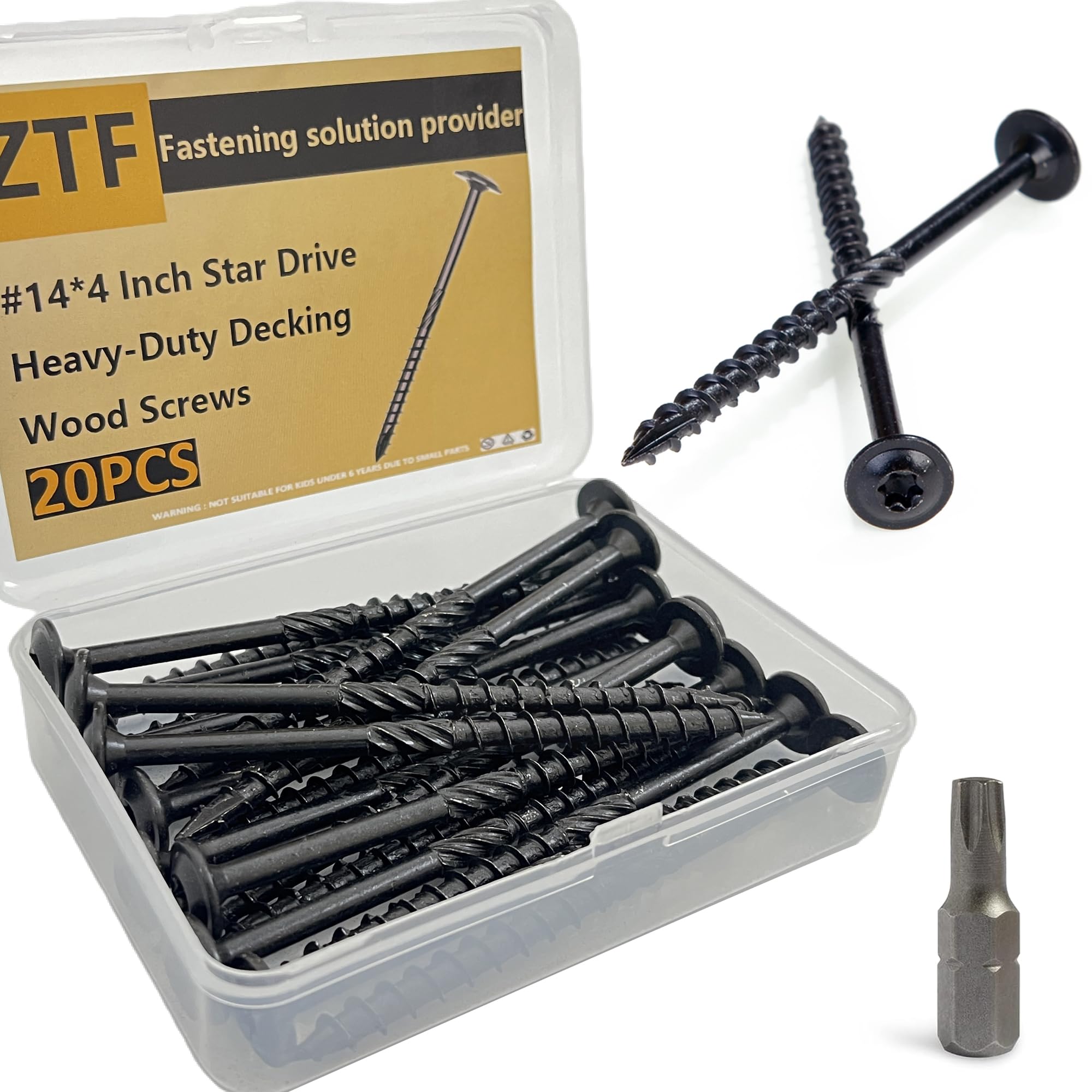 Snapklik.com : 4 Inch Timber Wood Screws #14, Outdoor Deck Screws Star ...