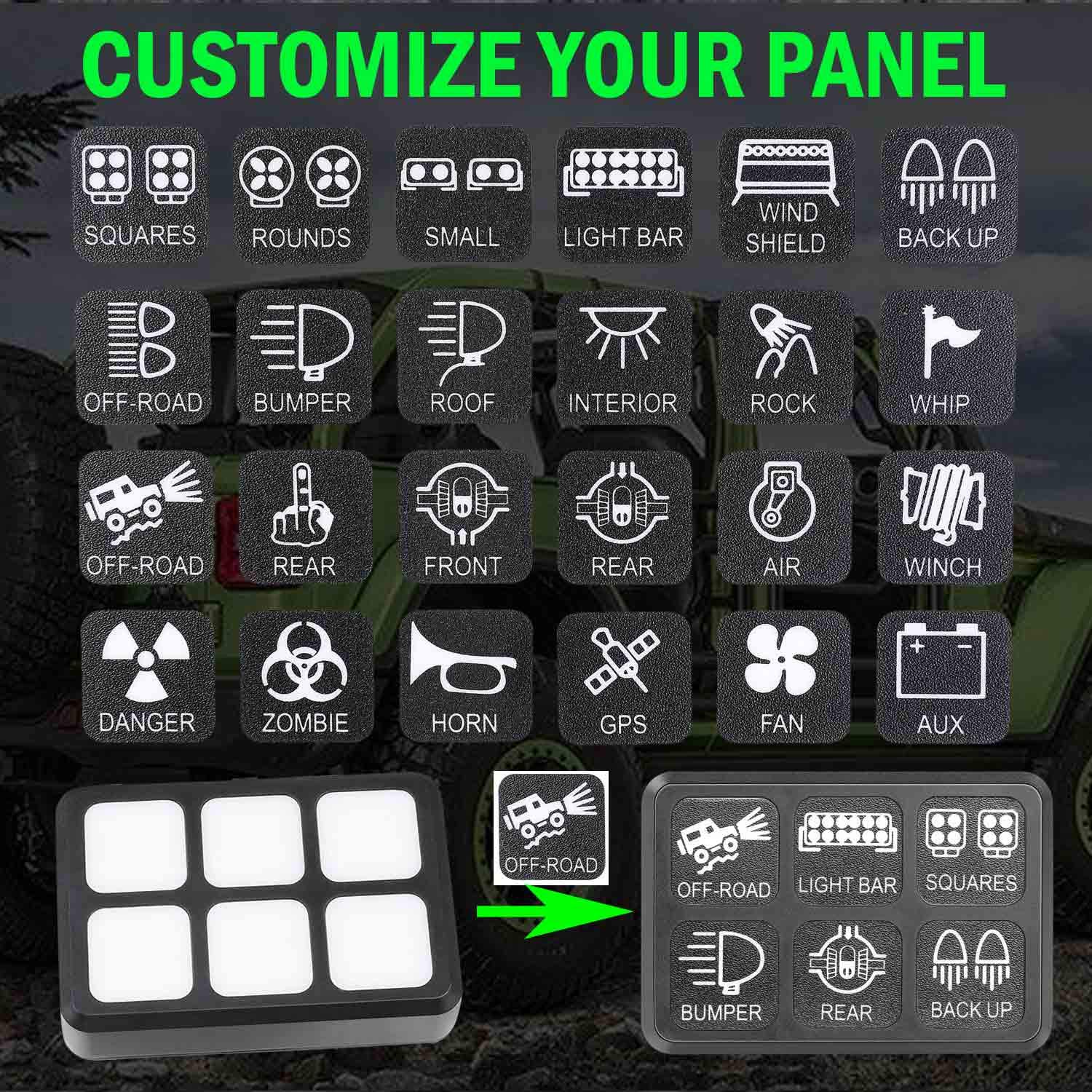 Buy 6 Gang Switch Panel, Moso LED Universal Switch Circuit Control Box ...