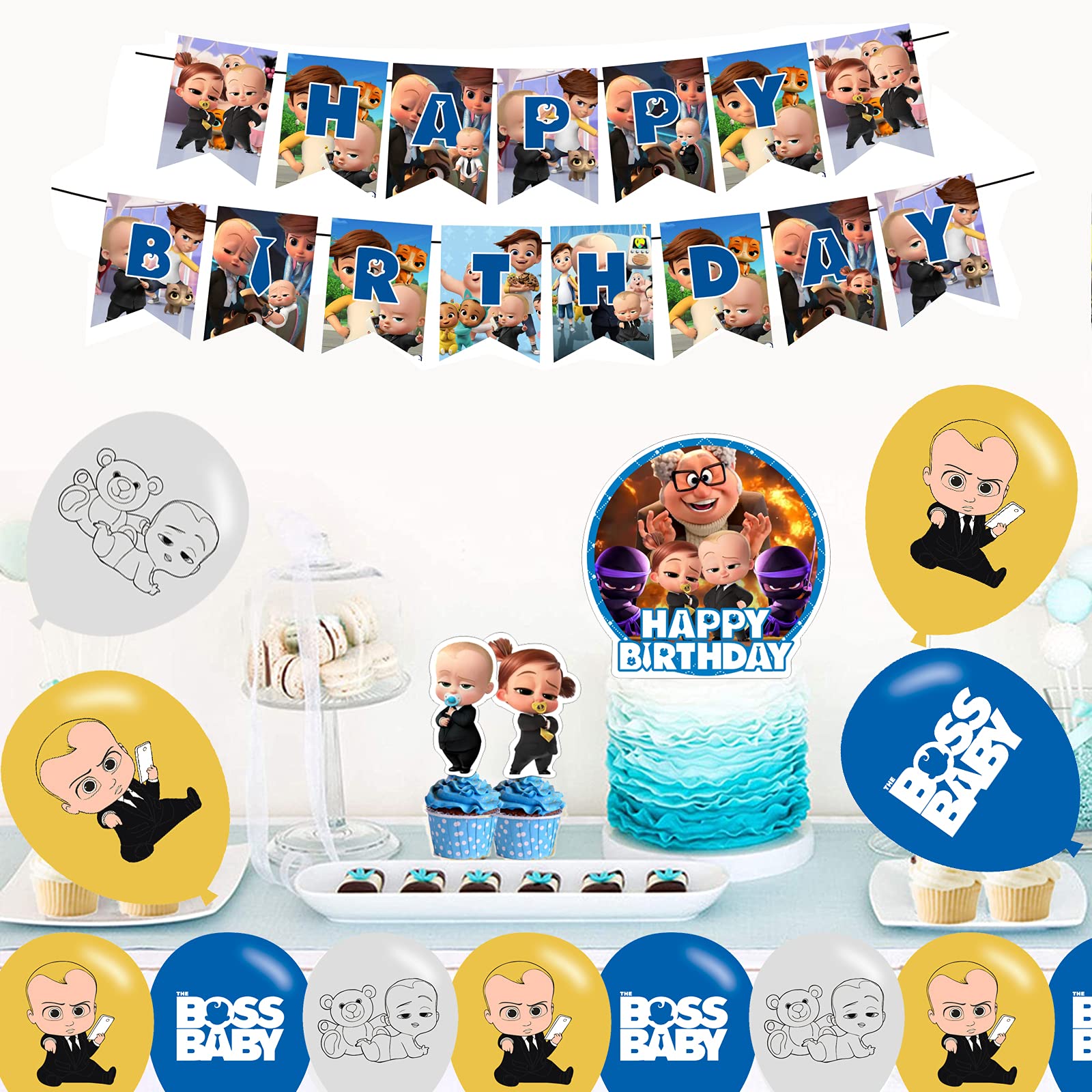 Boss Baby Party Decorations Set Including Boss Baby Banner Latex ...