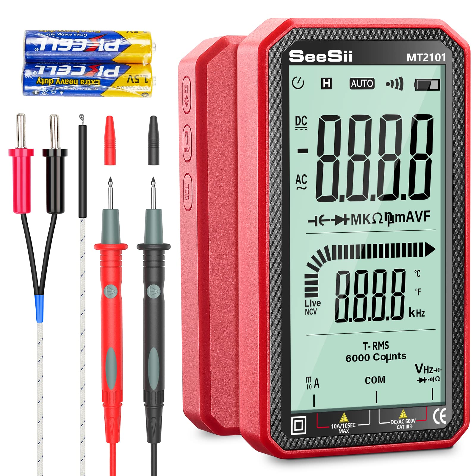 Buy Digital Multimeter,4.7 Inch Large Screen Multimeter r TRMS 6000 ...