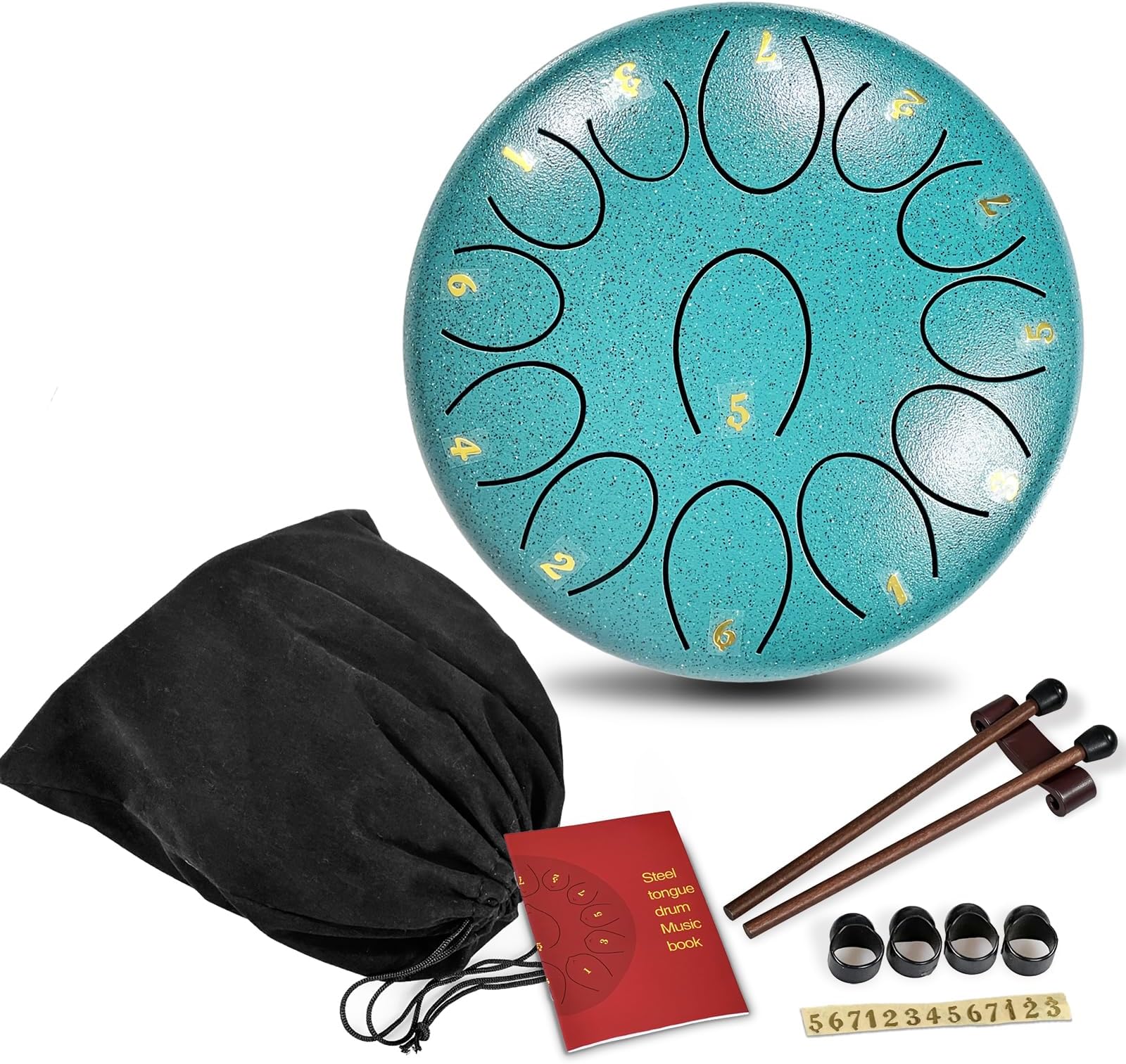 Amazon.com: Steel Tongue Drum 12 Inches Rain Drum for Outside Handpan ...