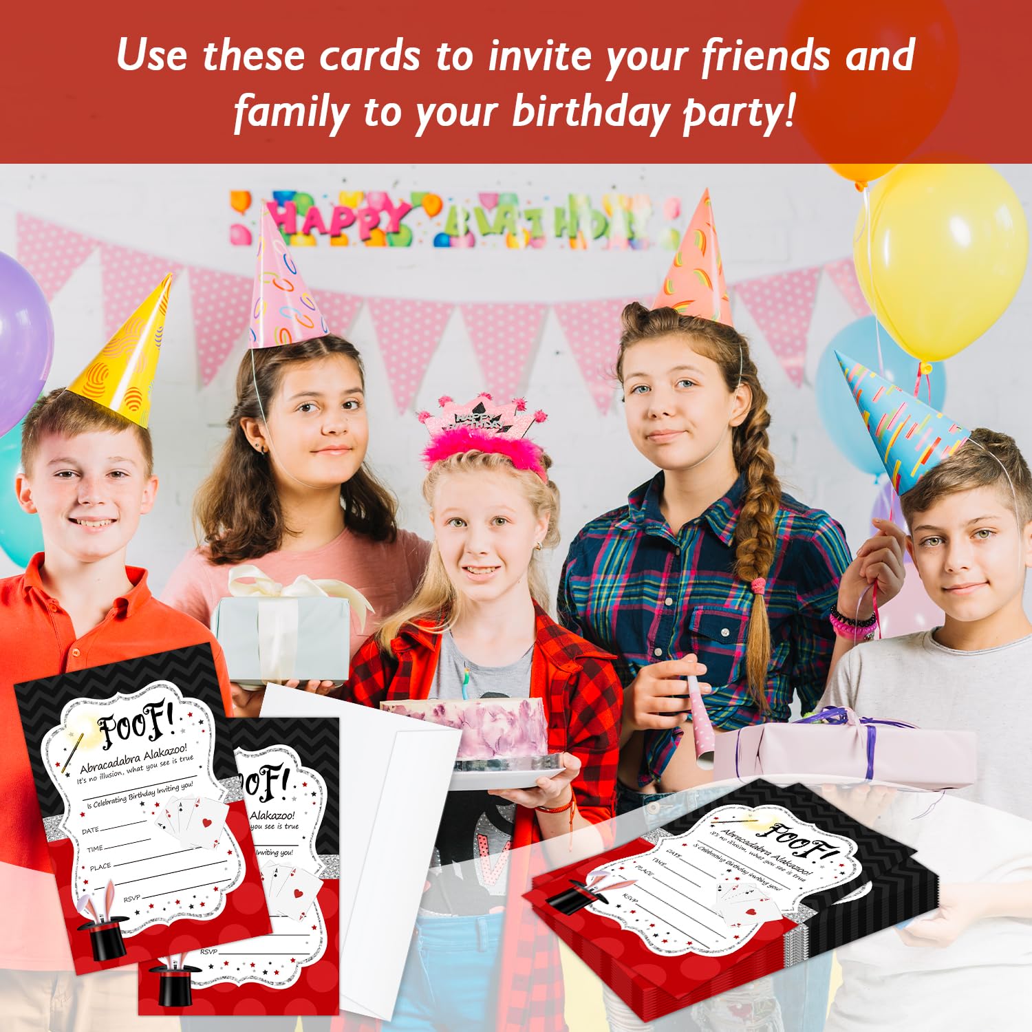 Magic Show Birthday Invitations for Boy Girl, Magic Birthday Party ...