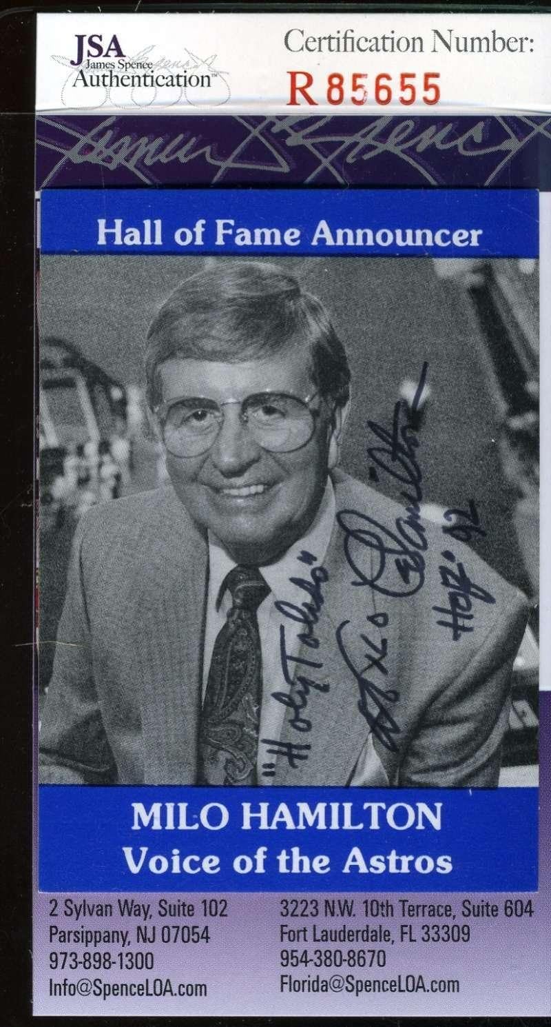Topps Milo Hamilton Jsa Coa Voice Of Astros Card Authentic Hand Signed ...
