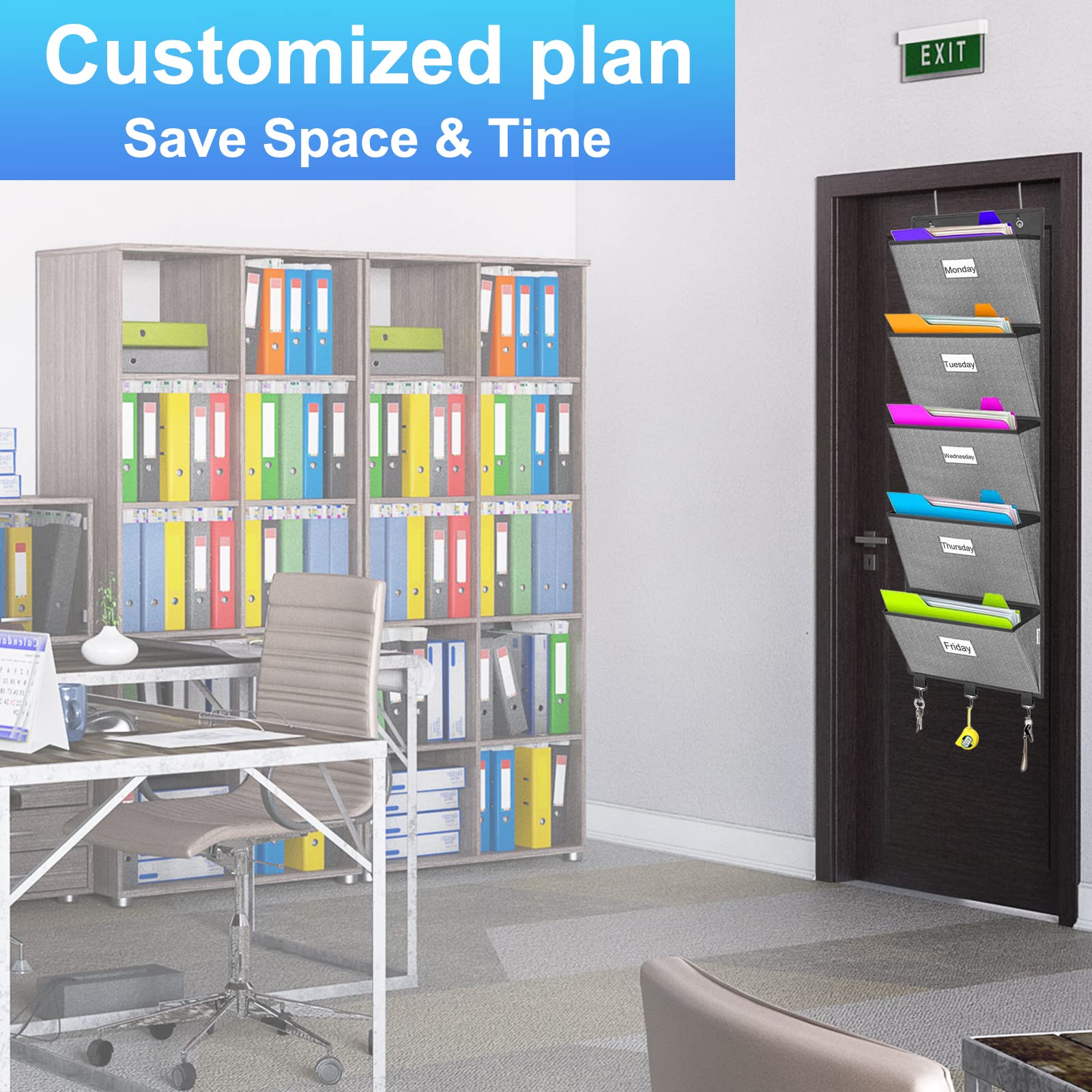 Snapklik.com : Over The Door File Organizer, Hanging File Folders, Wall ...