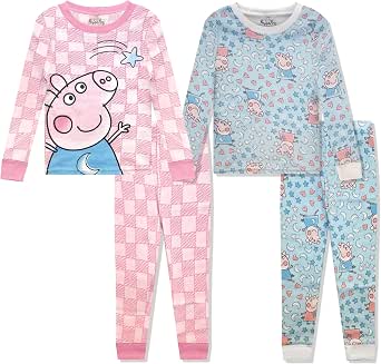 Amazon.com: Peppa Pig 4 Piece Pajama Set - Toddler Girls PJ Set with ...