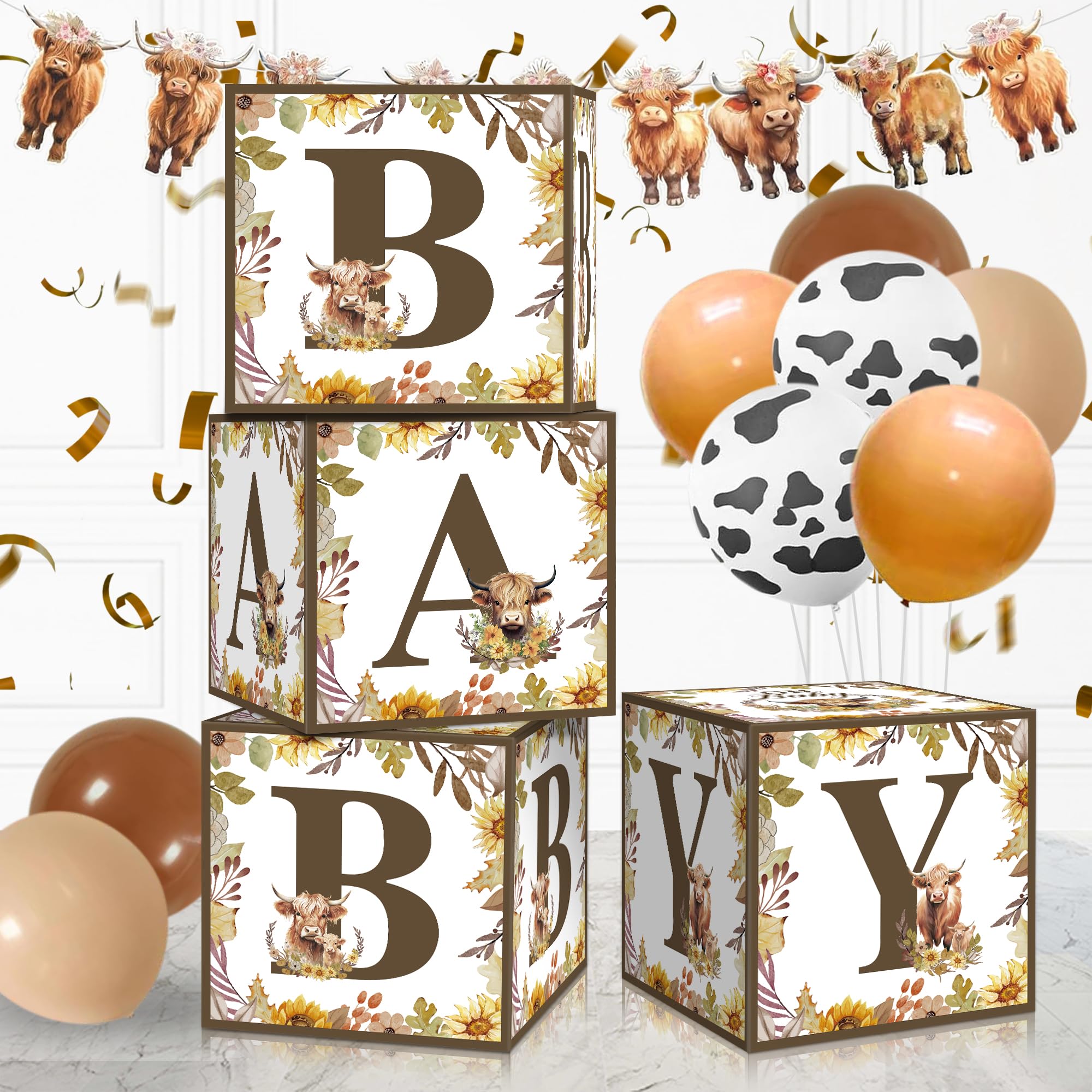 Amazon.com: Highland Cow Baby Shower Decorations, Highland Cow Theme ...
