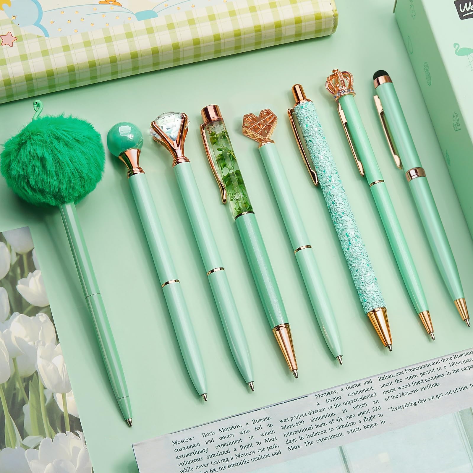 Amazon.com : Sherr 7 Pcs Fancy Pens for Women Cute Pens Sparkly Glitter ...