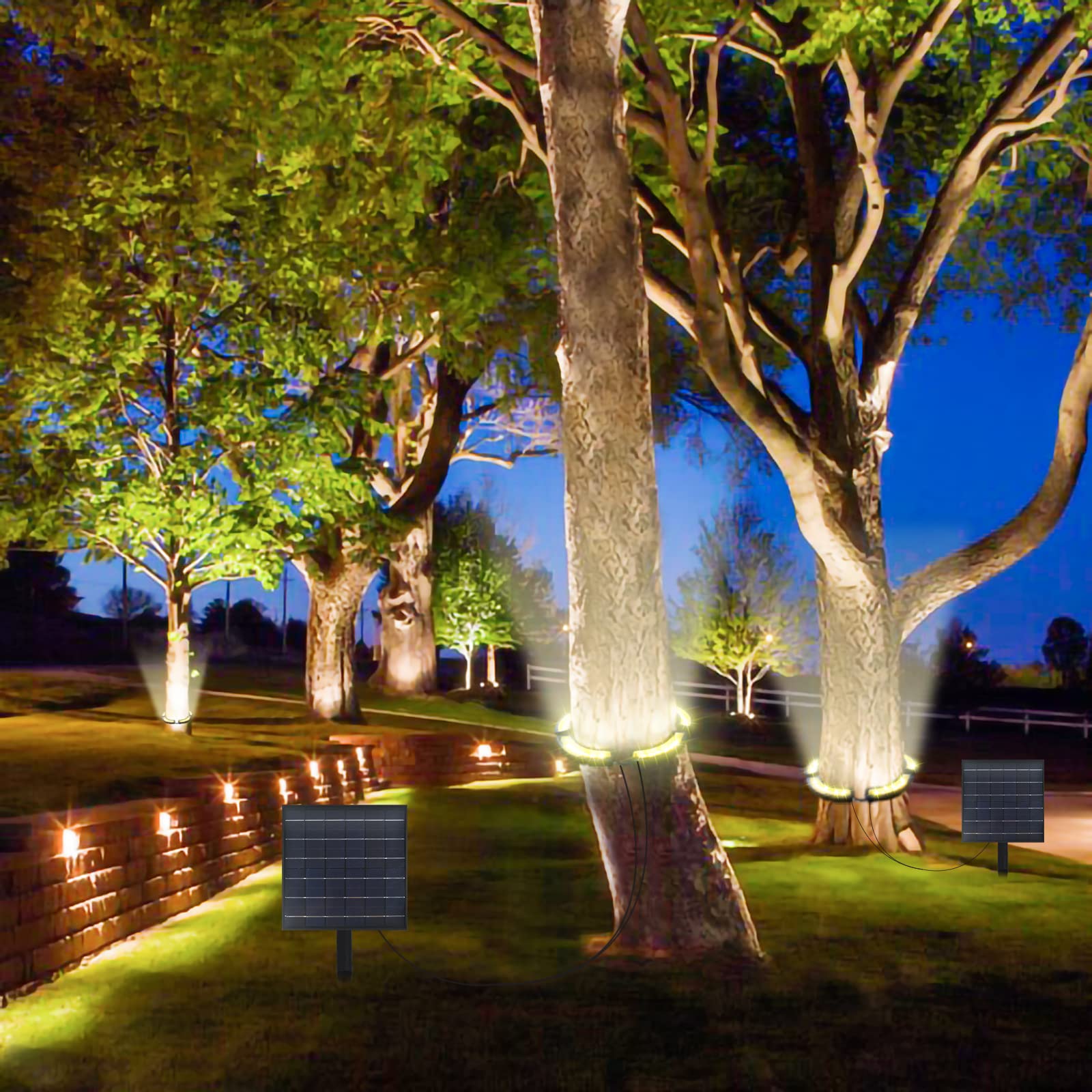 Solar Landscape Spotlights With Metallic Aluminum Head for Big Tree ...