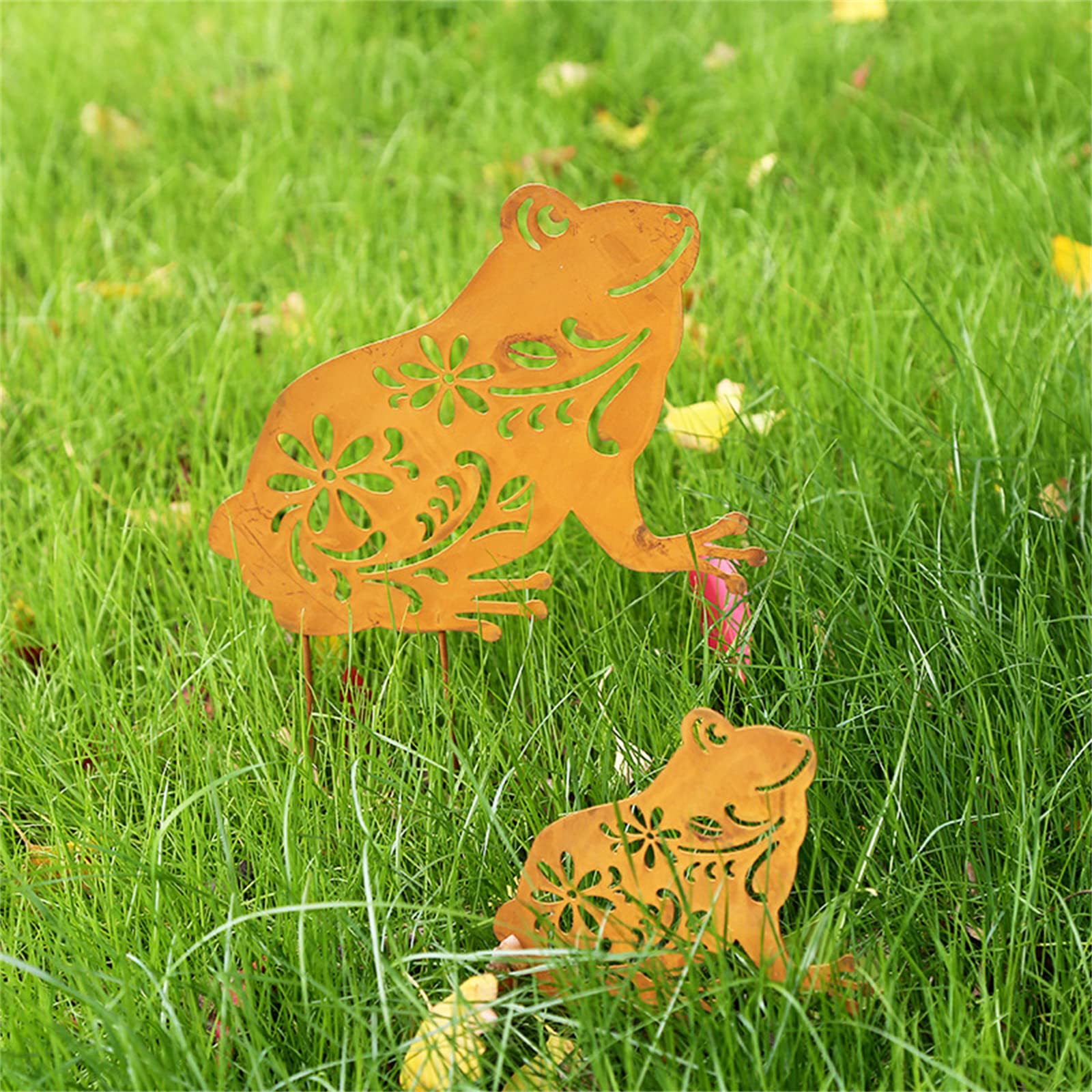 Amazon.com: Iron Animal Stake Statue,Outdoor Chicken Yard Decor,Rusty ...