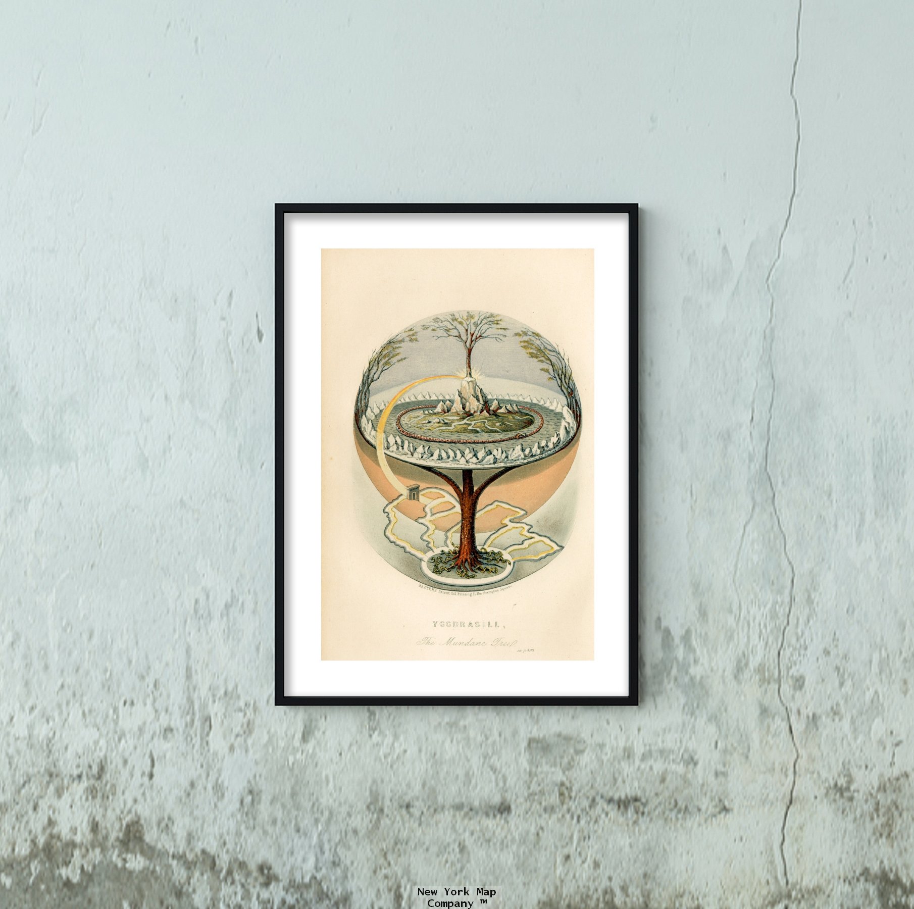 1859 Map Yggdrasill The Mundane Tree In Norse Mythology The Tree ...