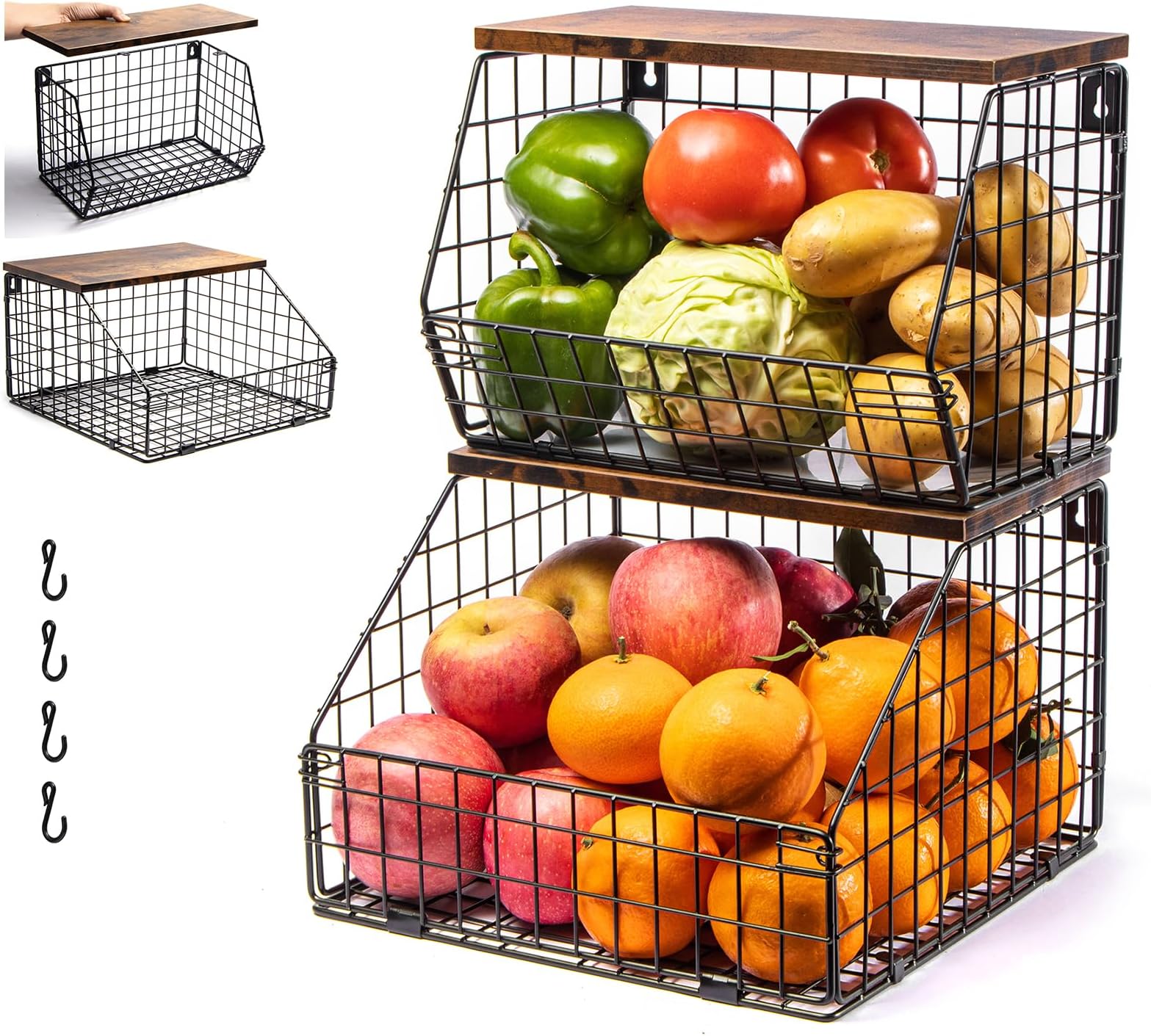 Amazon.com - Kitchen Storage Baskets Fruit and Vegetable Baskets for ...
