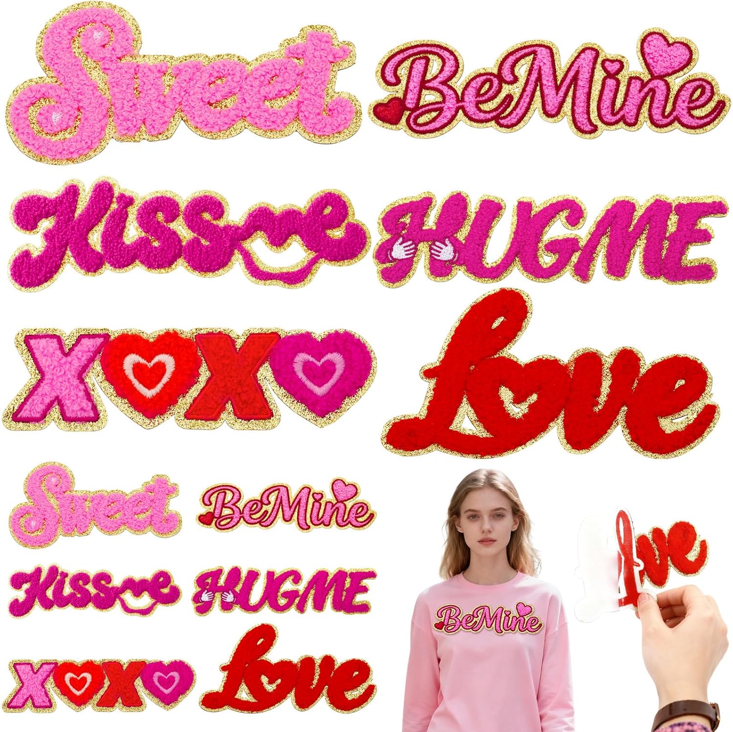 Amazon.com: 12 Pcs Valentines Patches Self Adhesive for Clothes ...