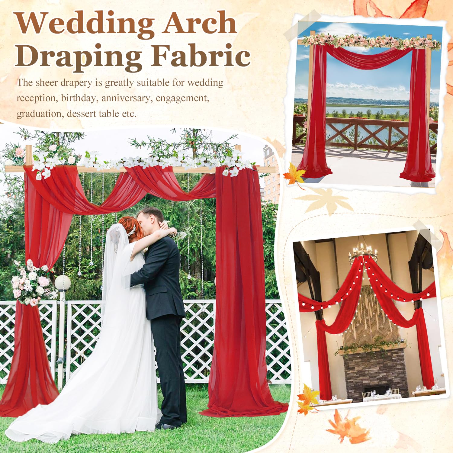Black And Red Wedding Arch Made With Tulle Wedding Arch Covered With