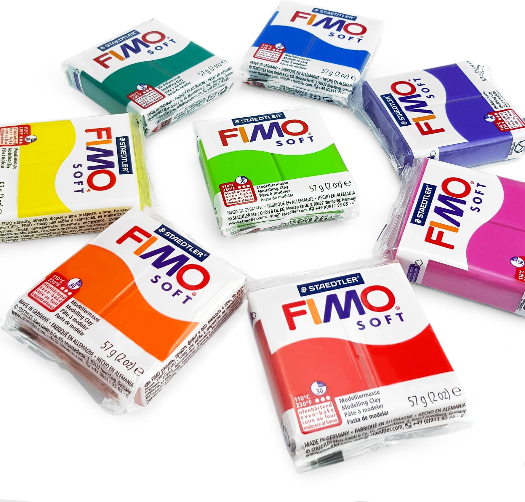 Amazon.com: FIMO Soft & Effect Polymer Oven Modelling Clay - 57g - Set ...