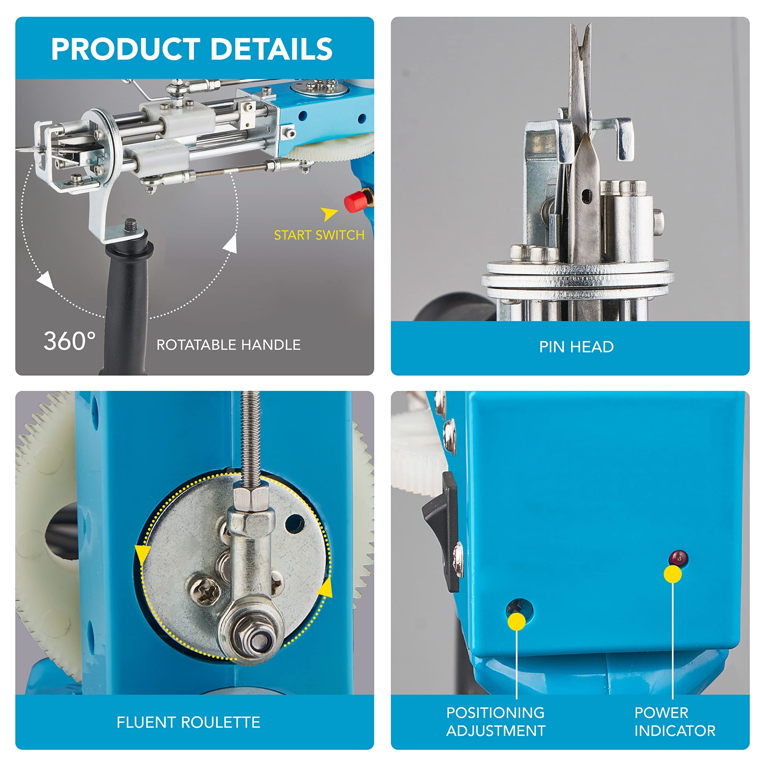 Tufting Gun 2 in 1 Cut Pile Loop Pile Rug Gun Machine Starter Kit Rug ...