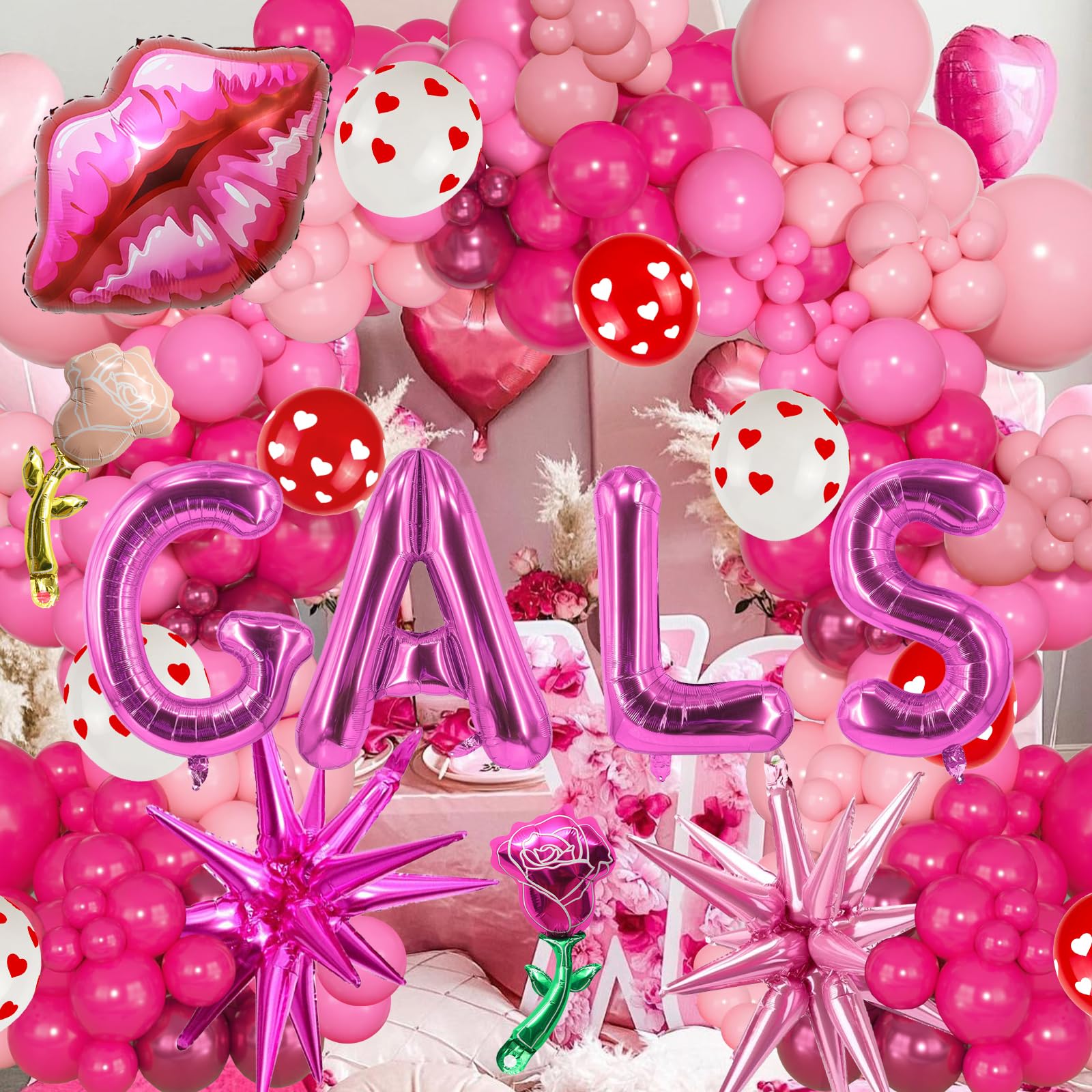 Amazon.com: Galentines Day Balloons Galentines Day Balloon Garland Gals ...