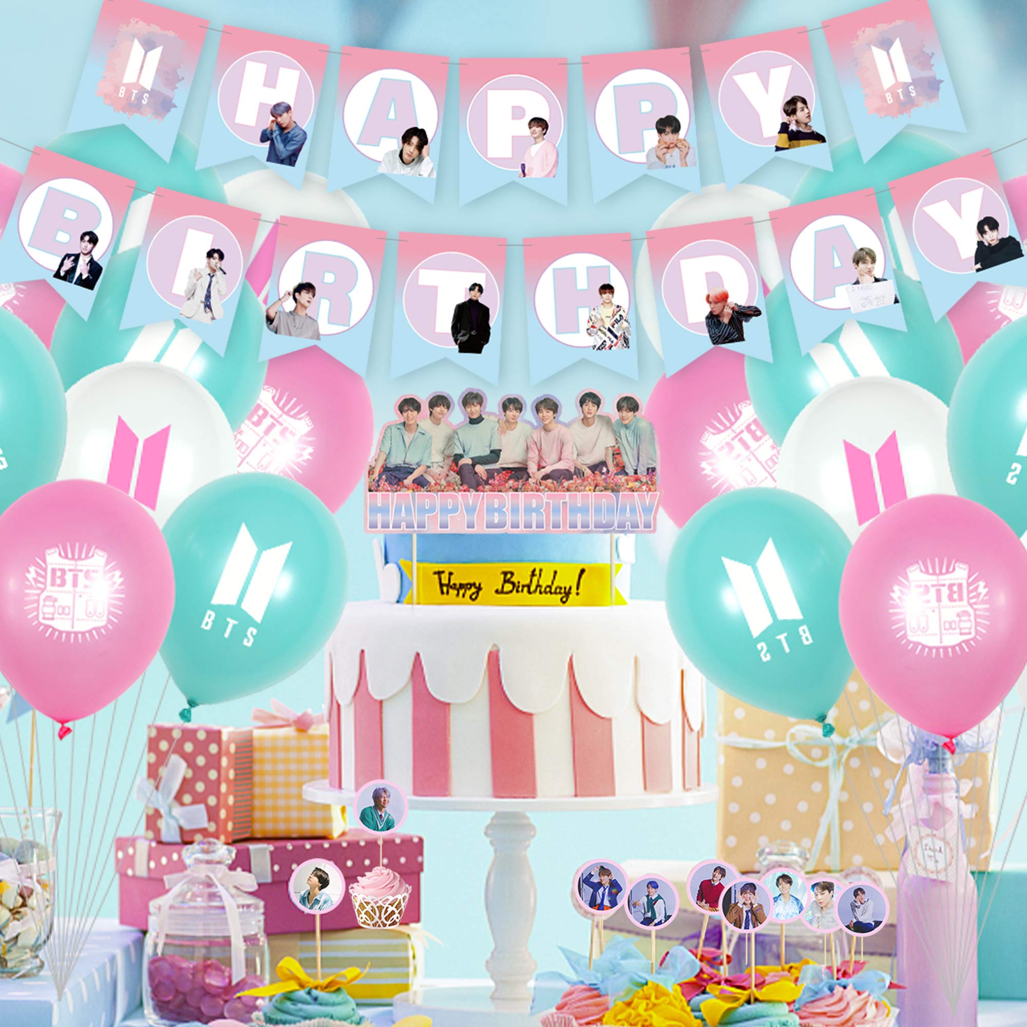 Buy BTS Birthday Party Supplies, 61 Pcs Birthday Decorations Include ...